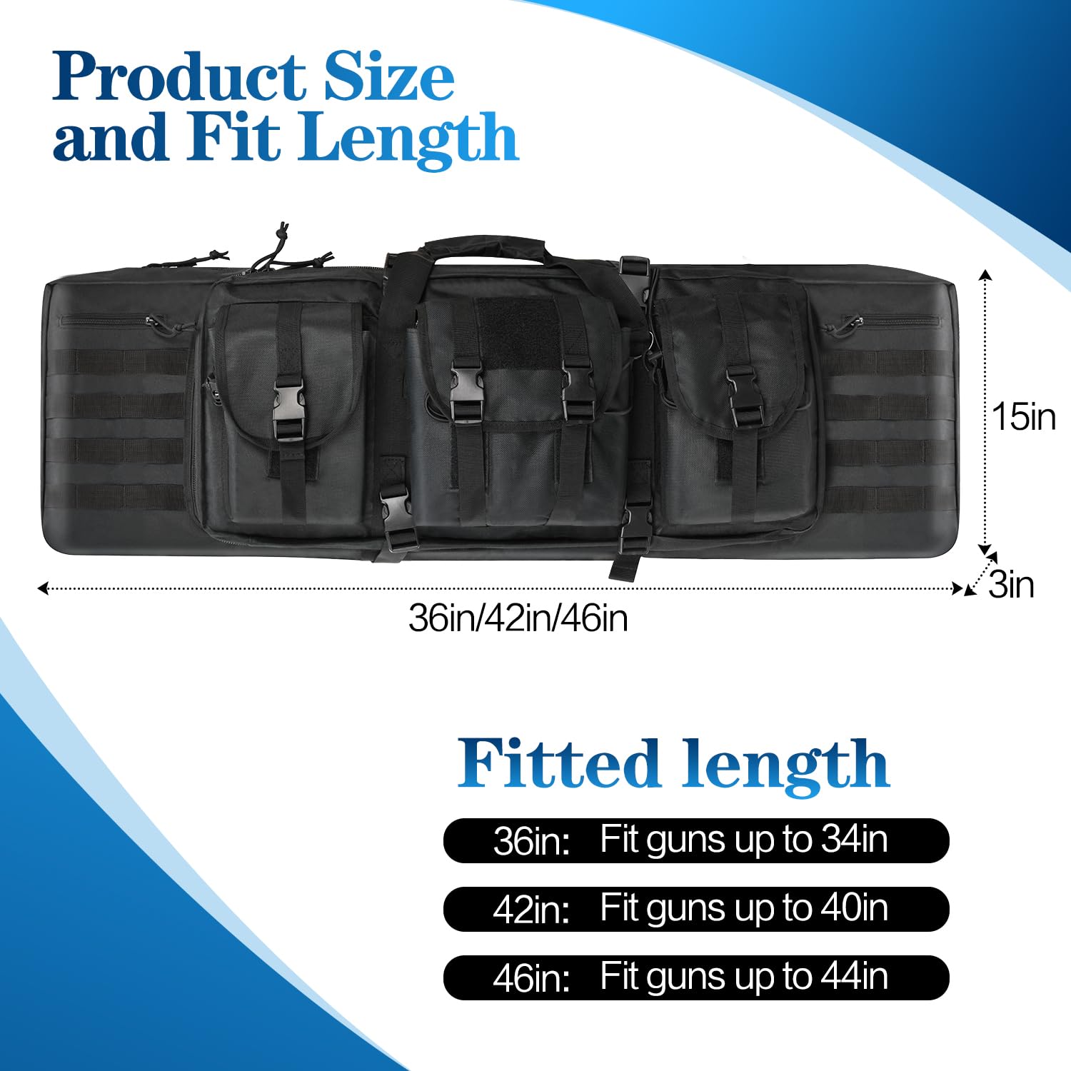 Snapklik.com : 36in Double Rifle Bag, Tactical Long Rifle Backpack ...