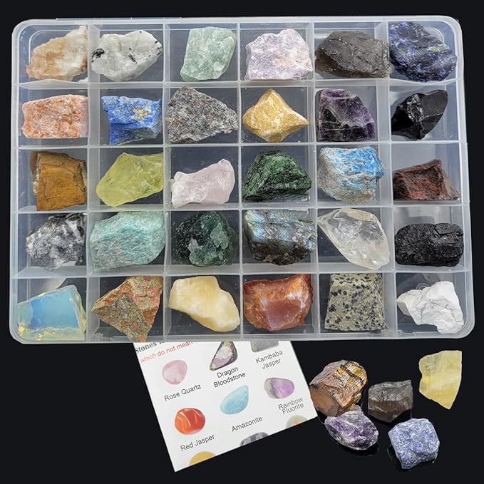 Amazon.com: 30Pcs Rock & Mineral Collection Kit Natural Rocks for ...