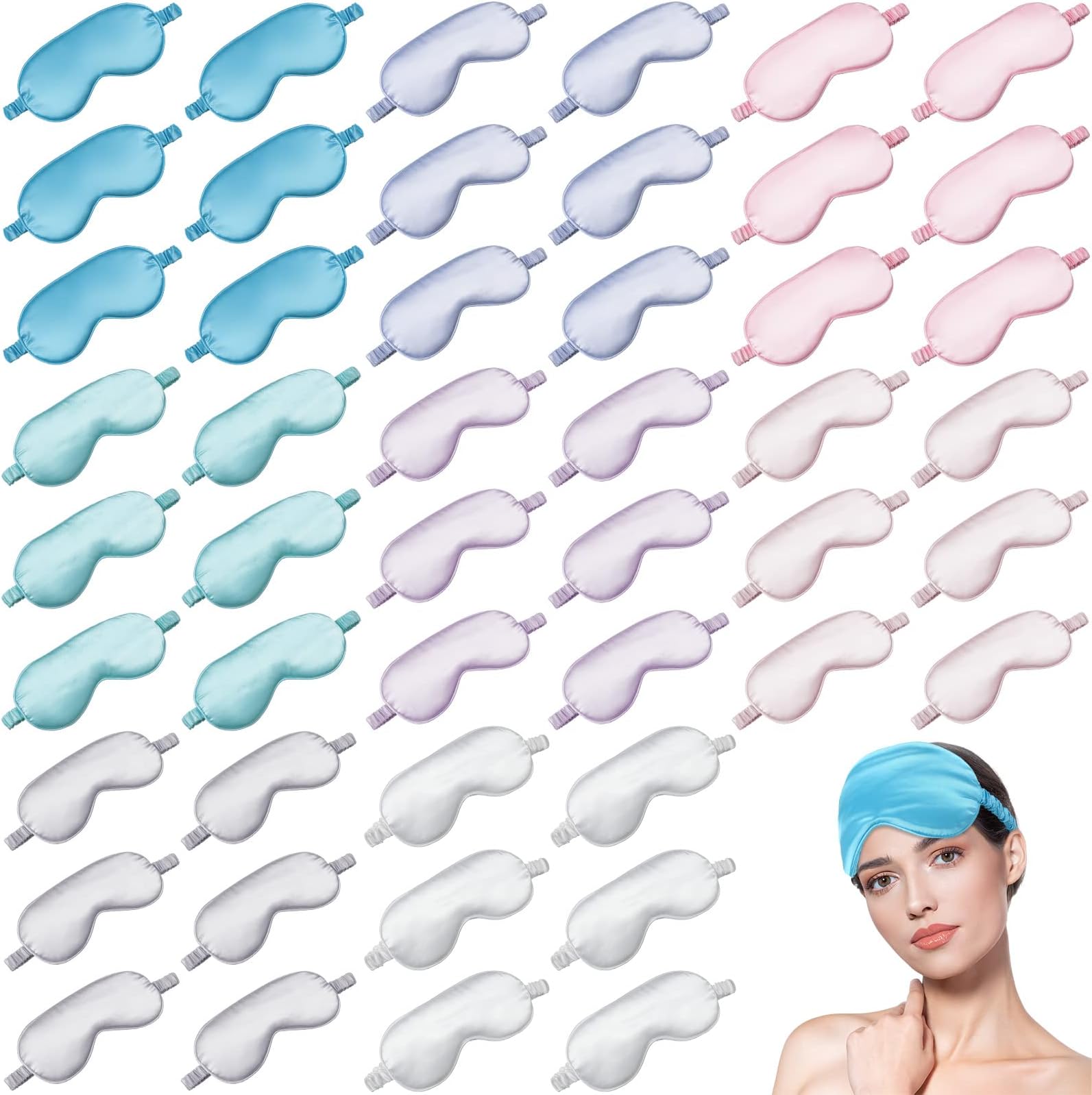 Amazon.com: Hercicy 30 Pieces Sleep Eye Mask Bulk Plush Sleeping Eye ...