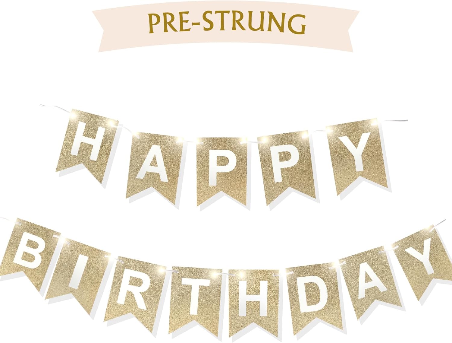 RUBFAC Cartel de feliz cumpleaños pre-encordado No DIY Cartel de fiesta de cumpleaños con ...