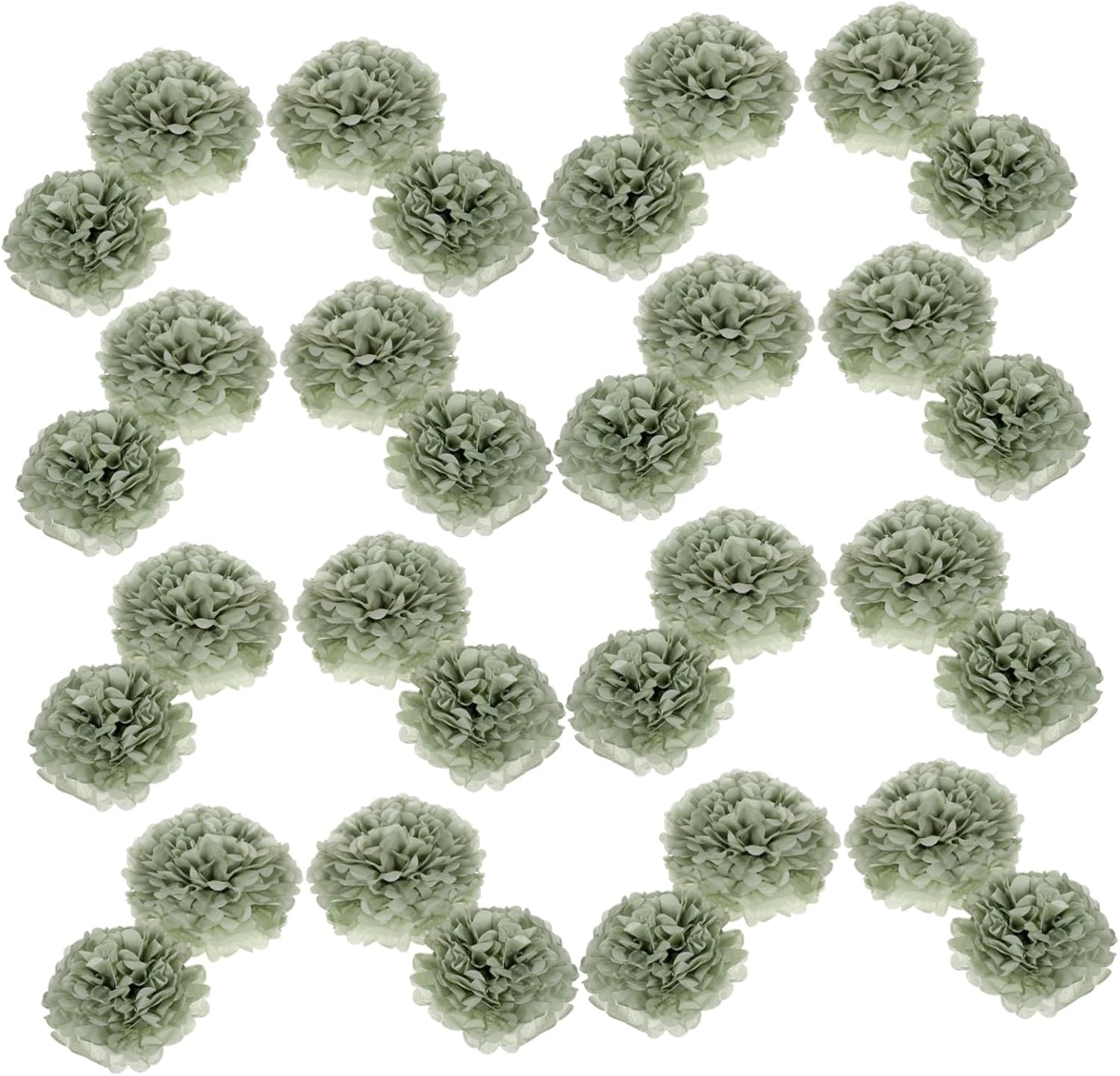 Cabilock 24pcs Green Tissue Paper Pom Poms Hanging Party Decorations DIY Paper Flower Balls for ...