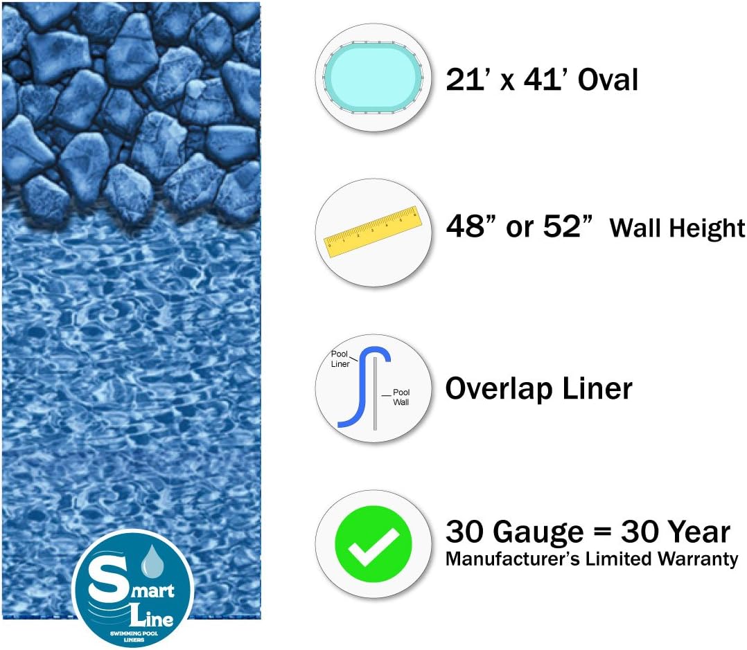 Buy Smartline Boulder Swirl 21-Foot-by-41-Foot Oval Liner | Overlap ...