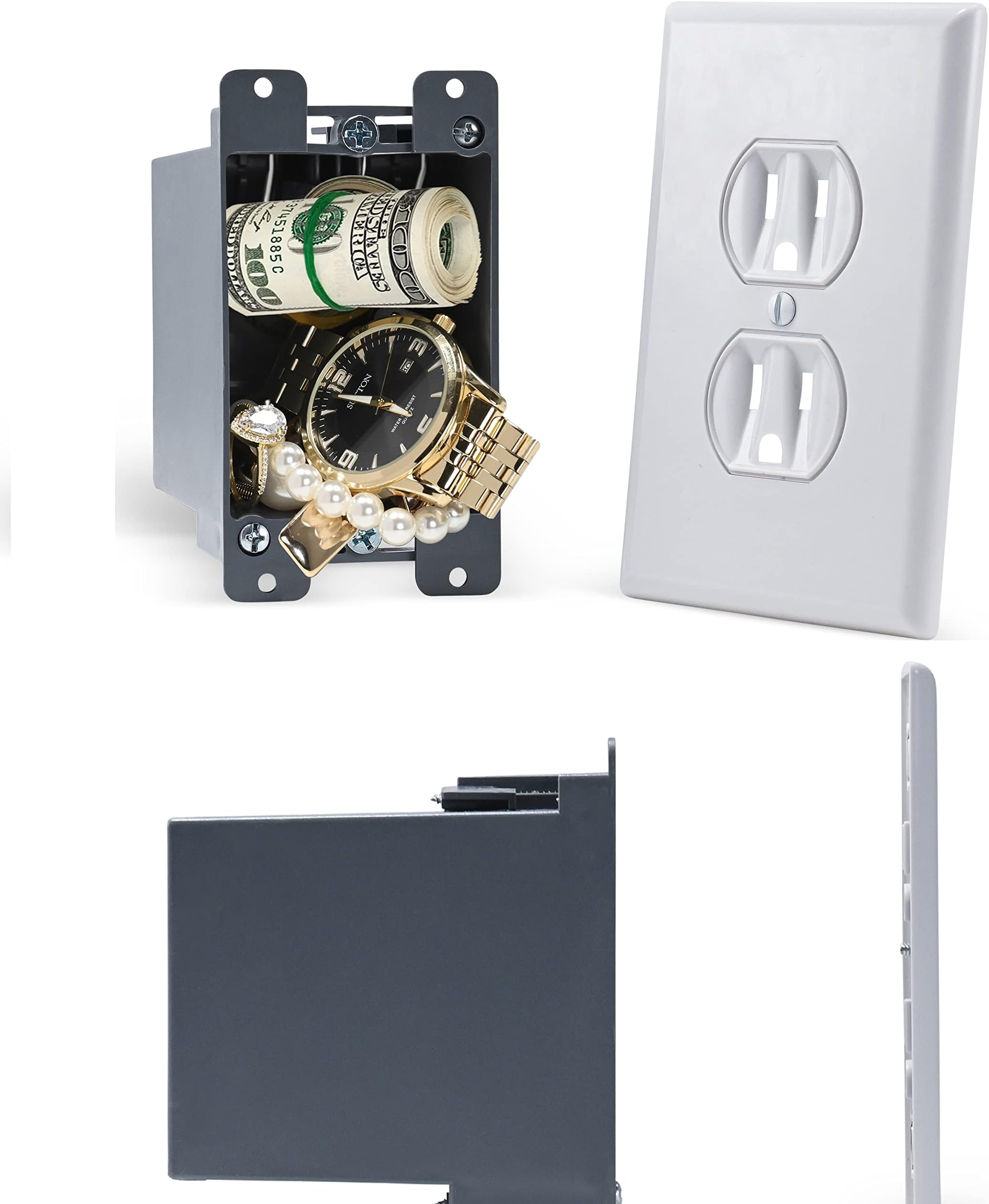 U.S. Patrol JH558 Hidden Wall Safe, 0.4 Ounce, Off White - Diversion ...