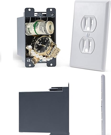 Electrical Outlet Hidden Wall Safe (Simple Install, Magnetically ...