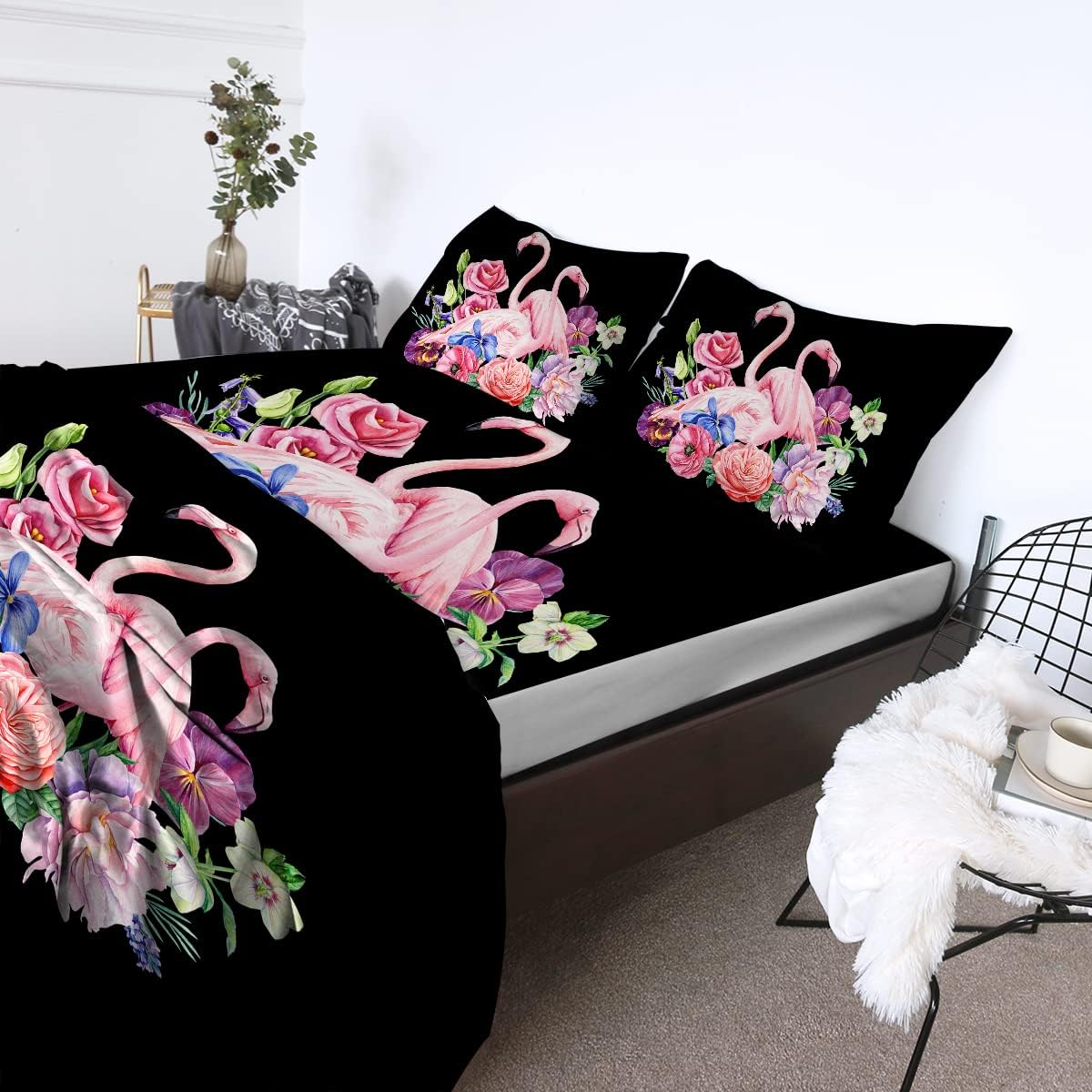 Amazon.com: BlessLiving Pink Flamingo Sheets Full Size 4-Piece ...