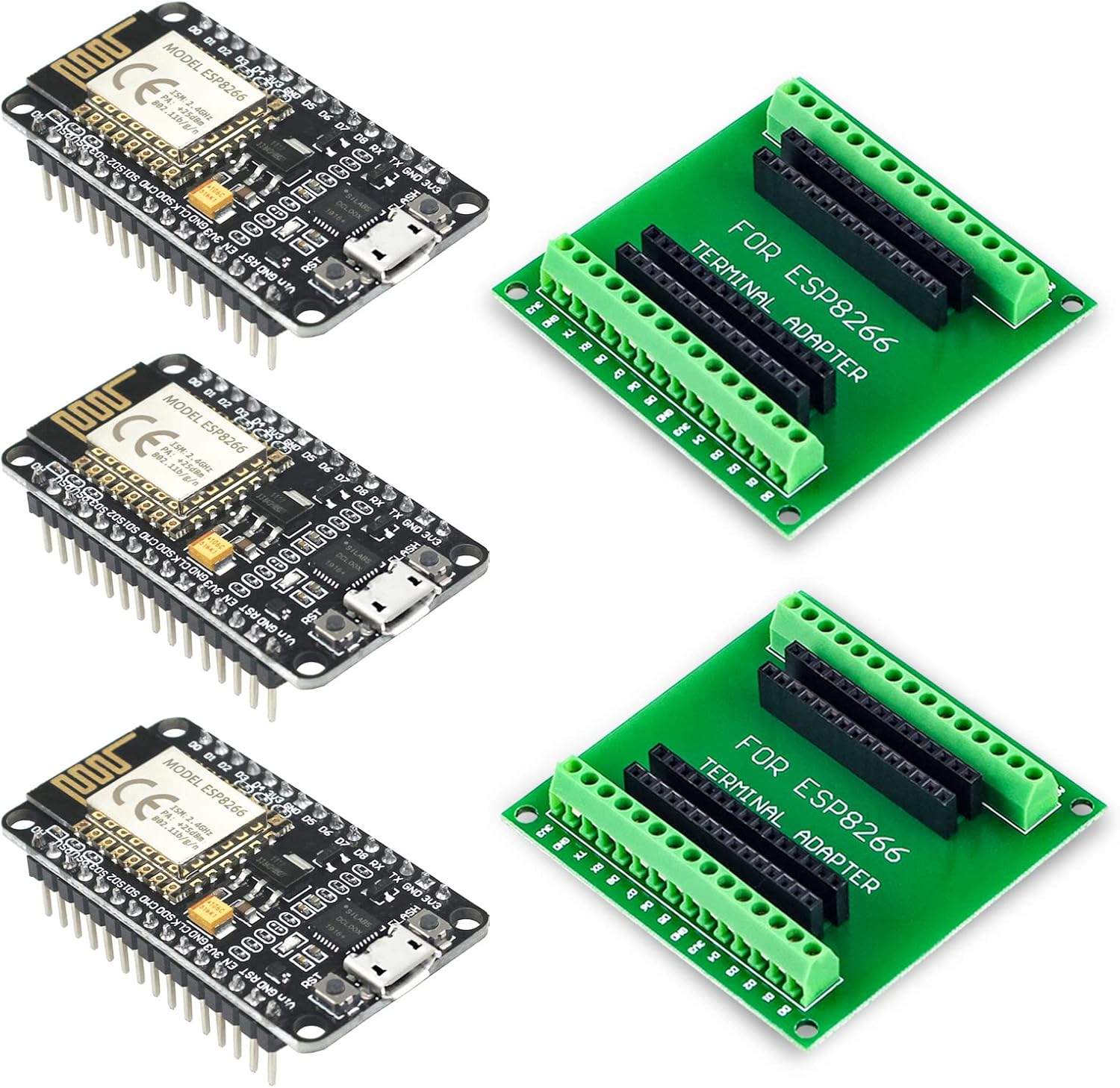 Amazon.com: KeeYees 3pcs ESP8266 WiFi Development Board with 2pcs Mini ...