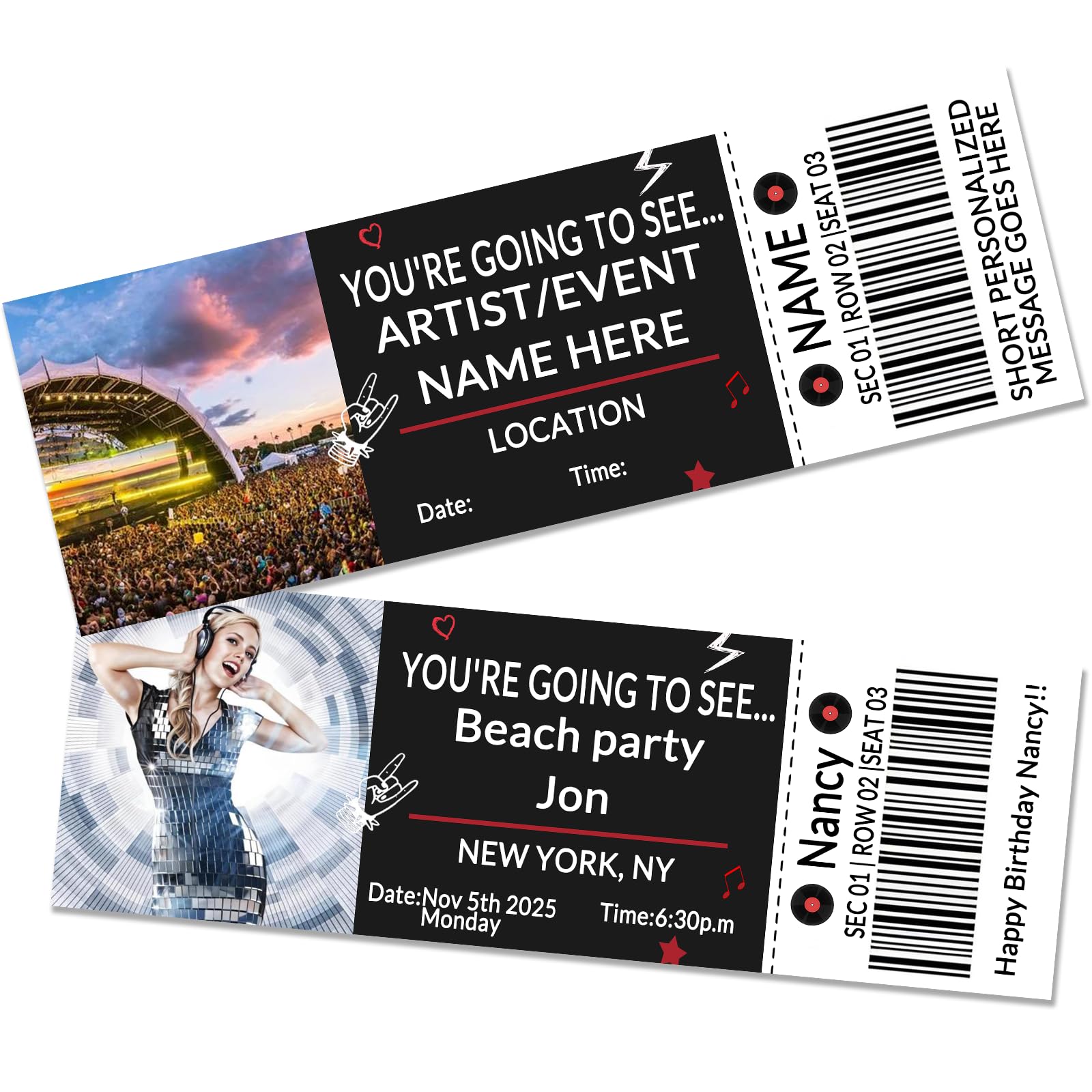 Country Birthday Ticket Templates Birthday Tickets Stock Illustrations