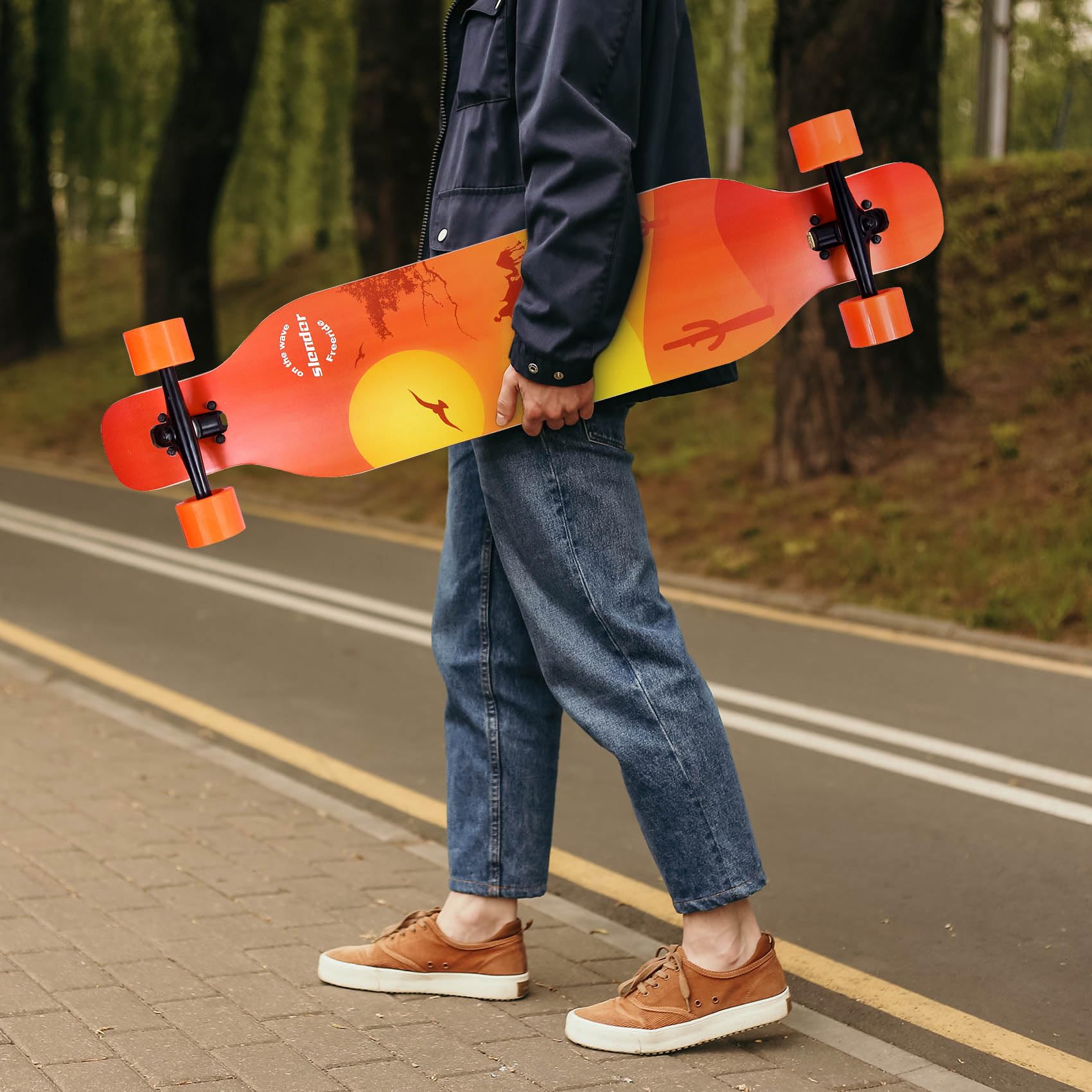 Snapklik.com : Suteck 42" Longboard Skateboard, Drop Through Maple Deck ...