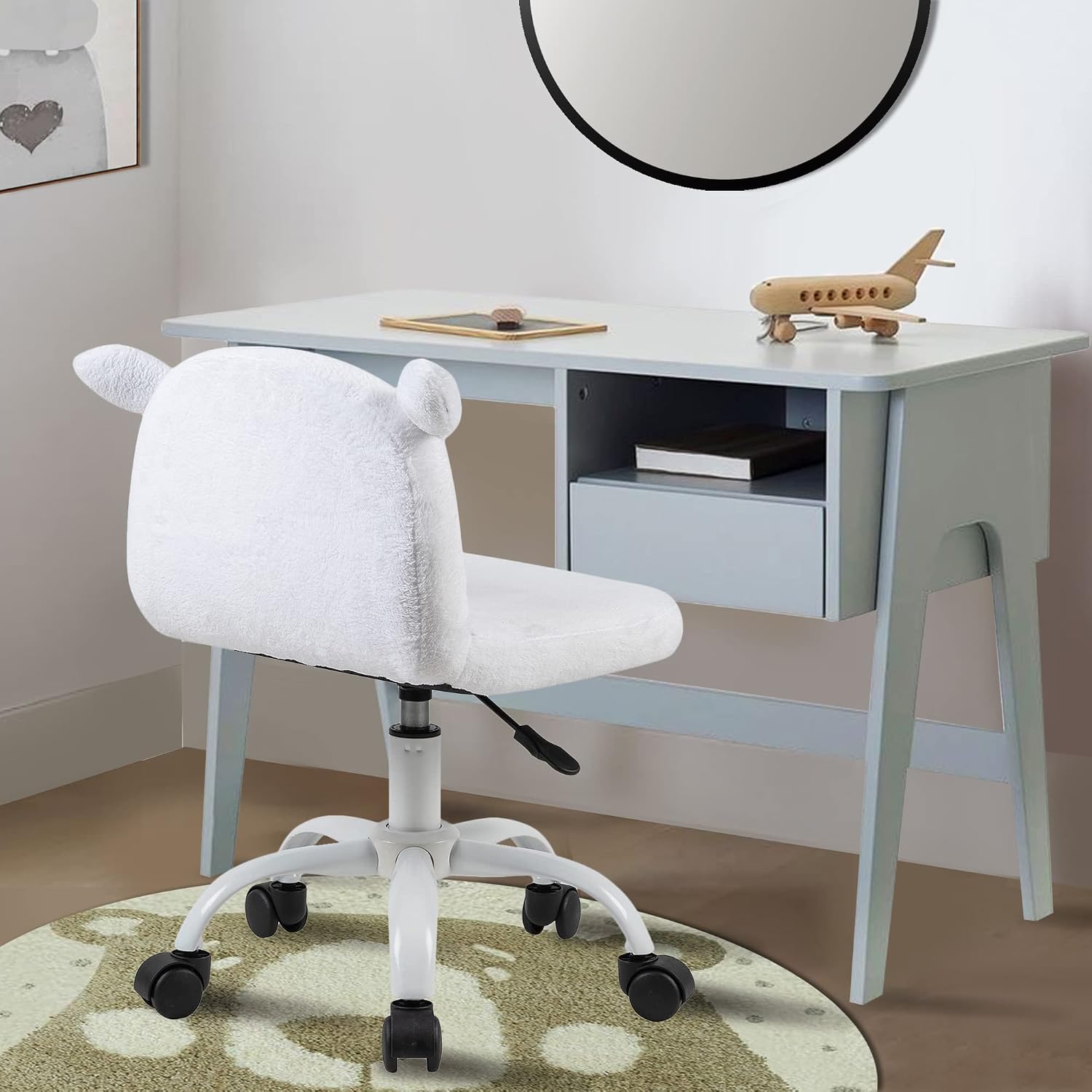Linda silla de escritorio mullida para niñas adolescentes, silla de ...