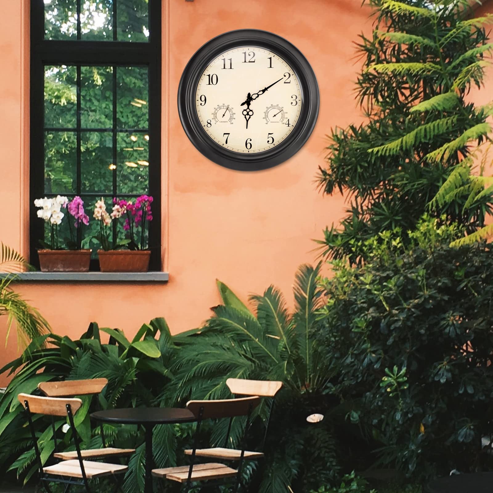 WCHOSOZH 18 Inch Large Outdoor Clock, Waterproof Outdoor Clock with ...