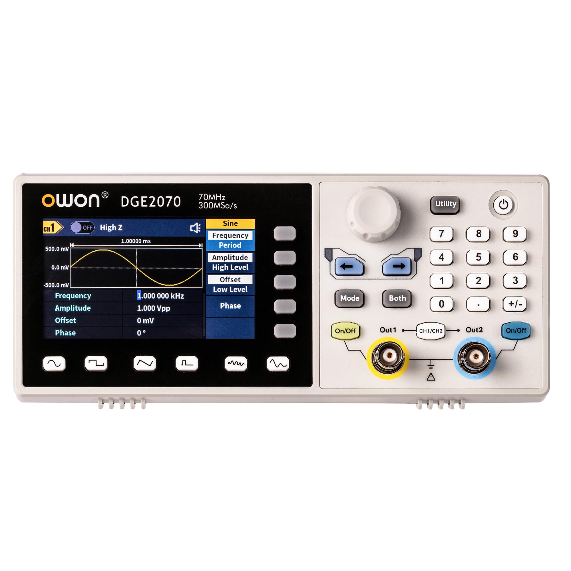 Owon Dge2070 Signal Generator Dual Channel 70mhz Bandwidth 300ms S | Desertcart INDIA