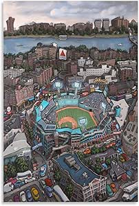Amazon.com: Fenway Park Painting Poster, Gifts for Baseball Lovers ...