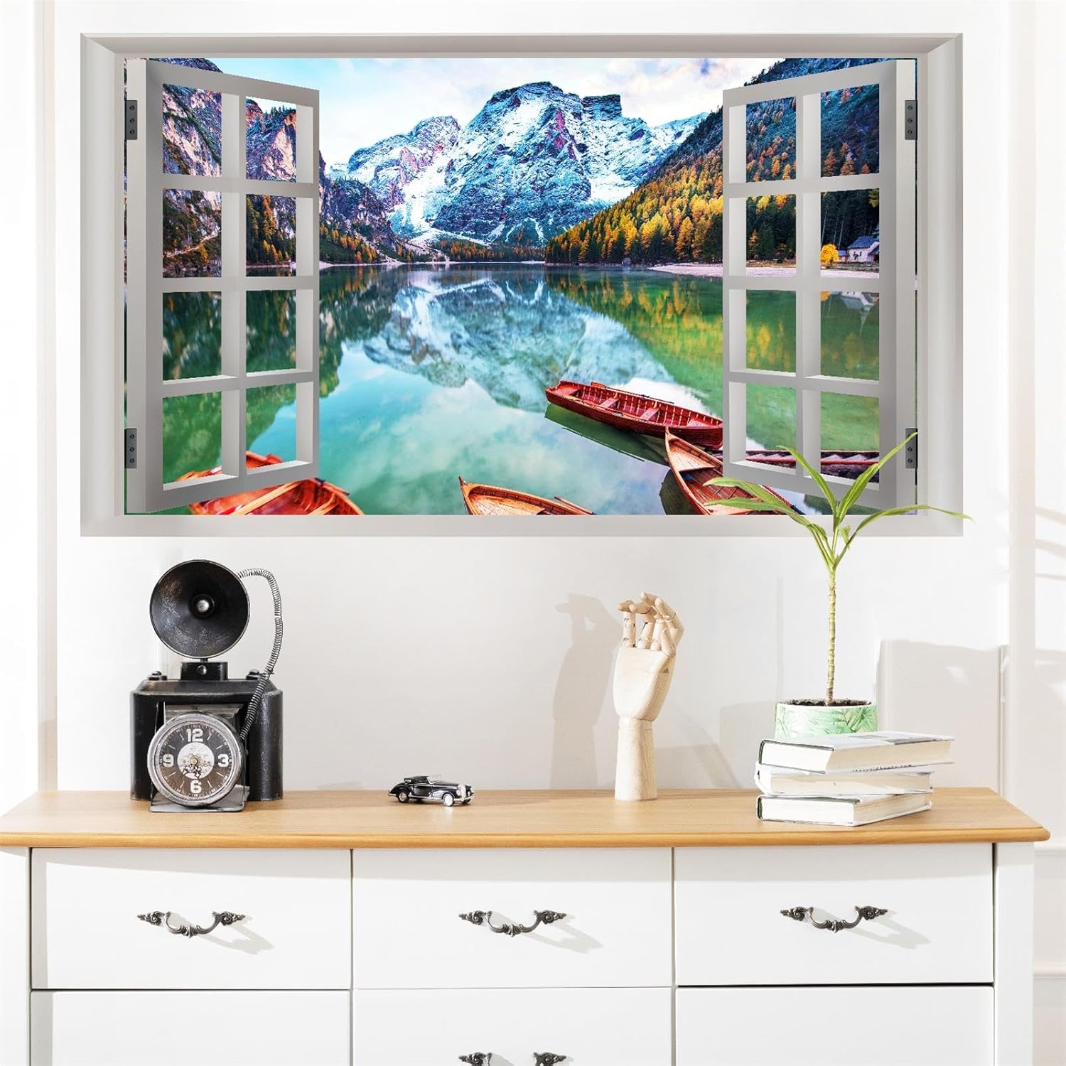 Amazon.com: 3D Fake Window Wall Decals Decors Summer Fake Window Wall ...