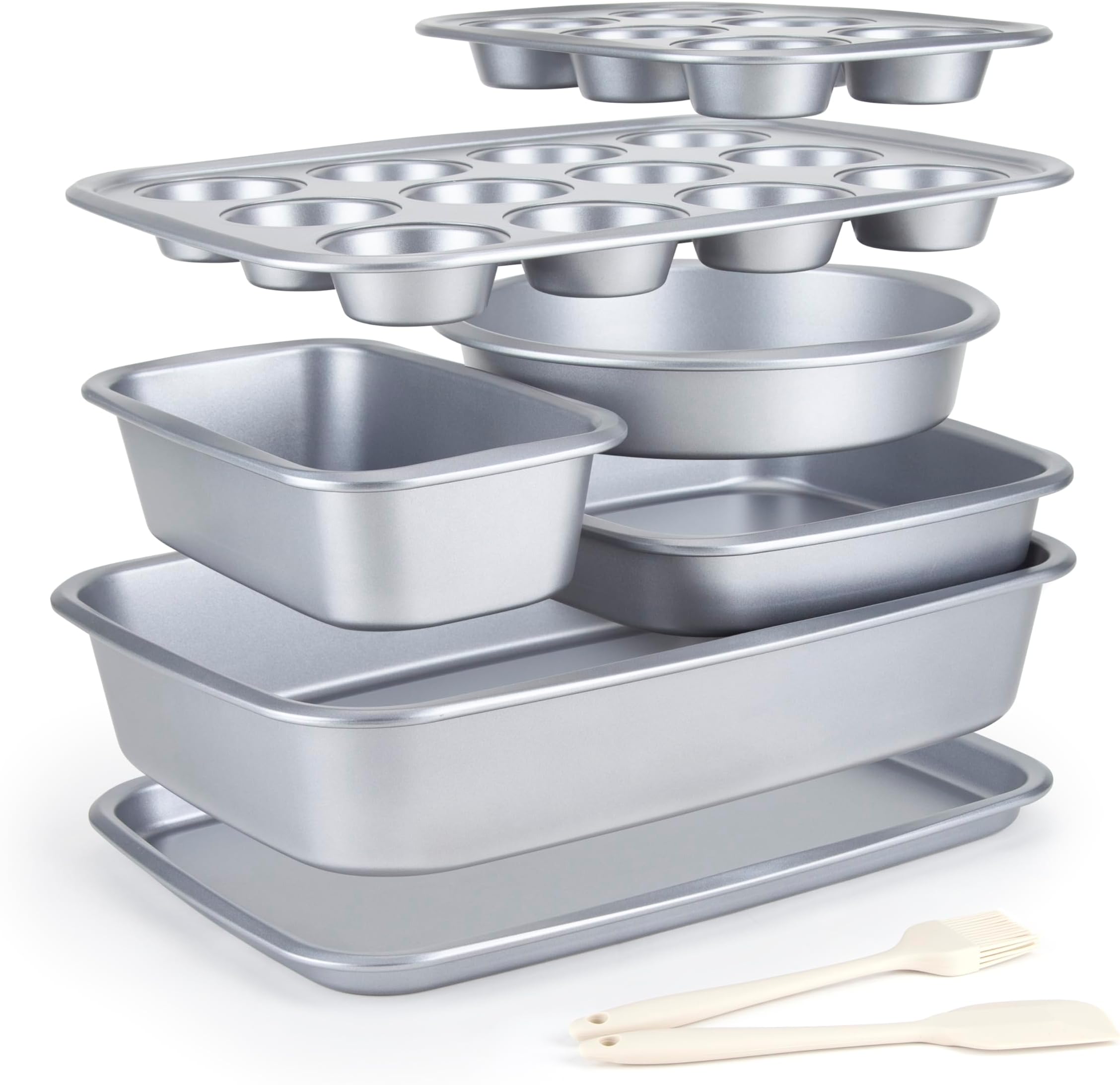 Amazon.com: Bakeware Sets of 11, P&P CHEF Stainless Steel Baking Pans ...