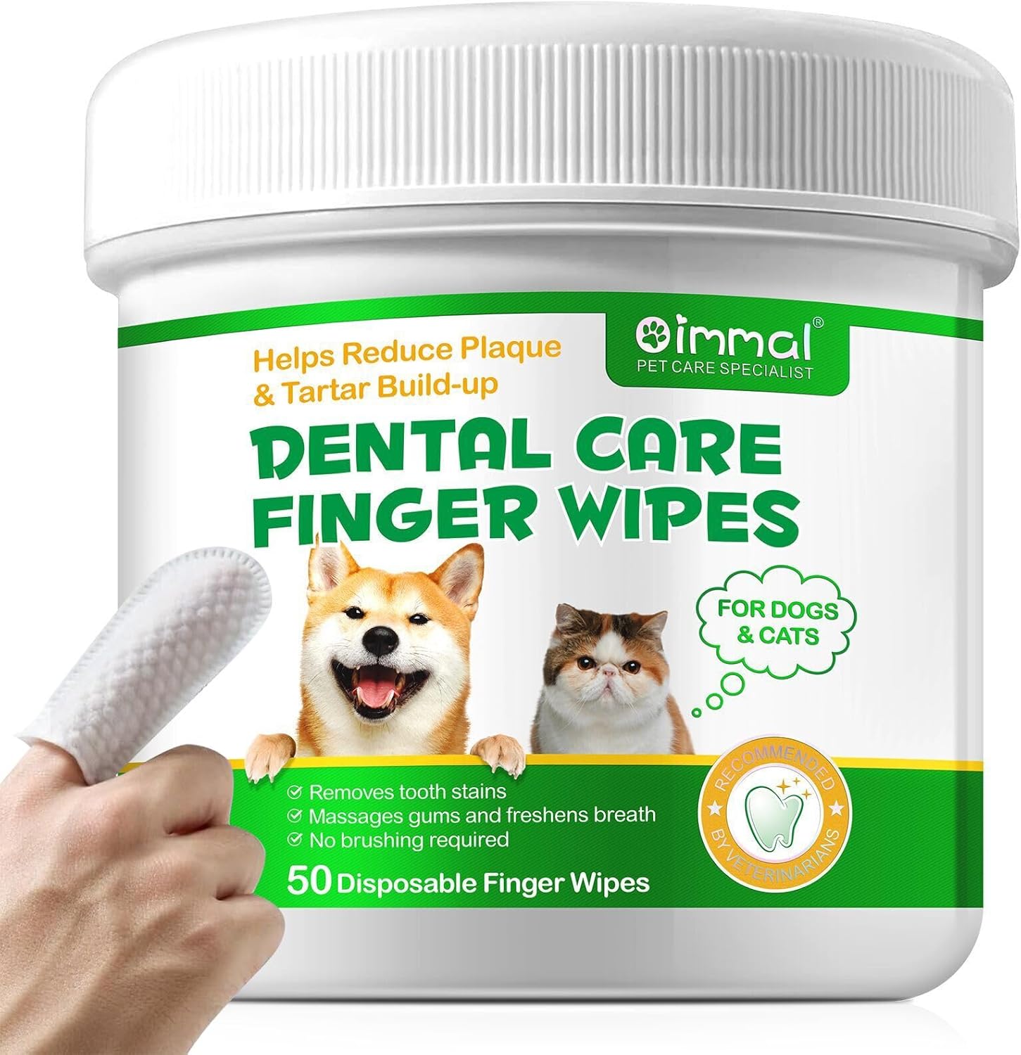 Amazon.com : APCKFLEE 50PC Teeth Cleaning Finger Wipes for Cats and ...