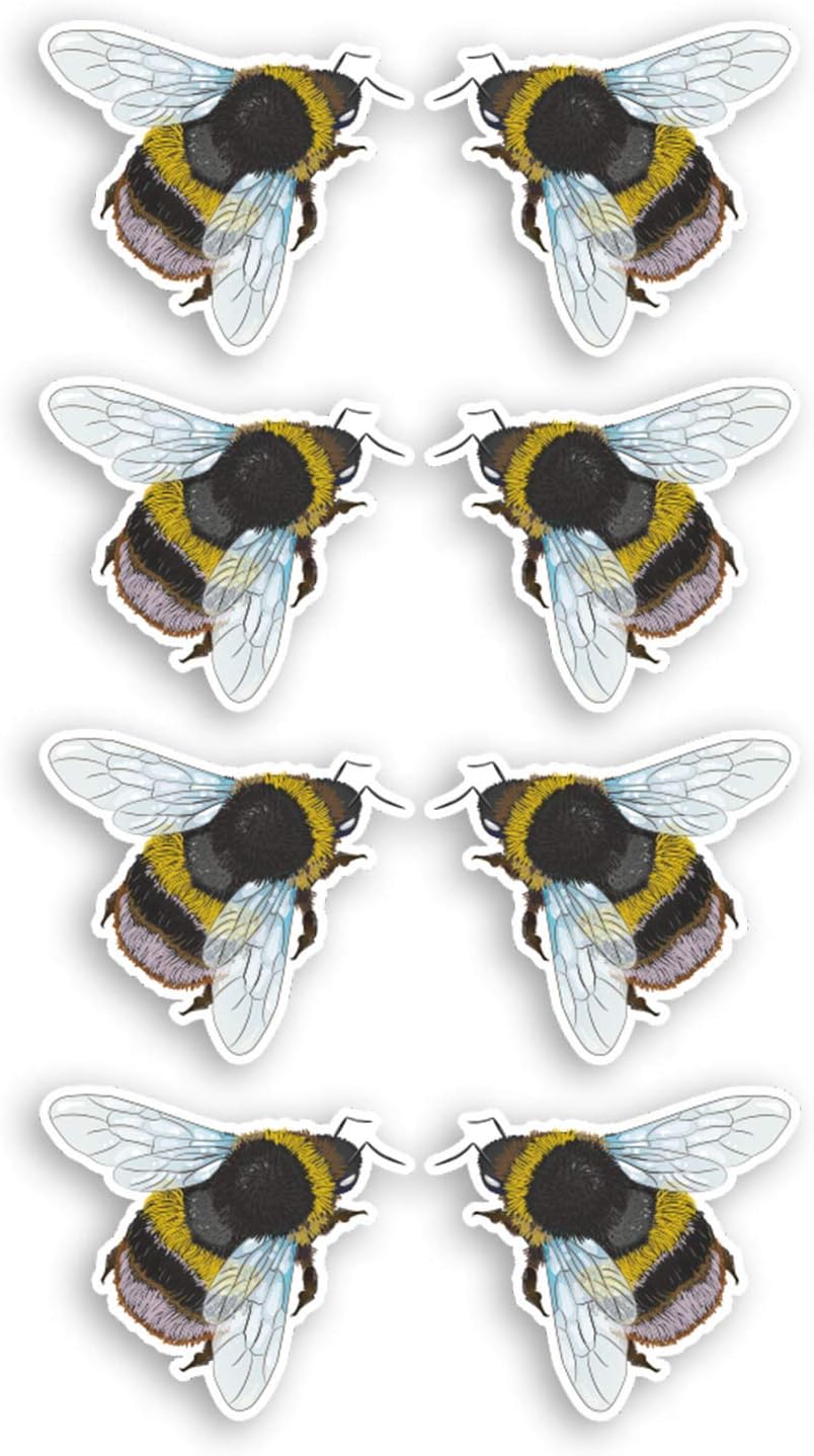 8 x 2cm Bumble Bee Vinyl Stickers - Insect Bees Cute Sticker #34609_2cm ...