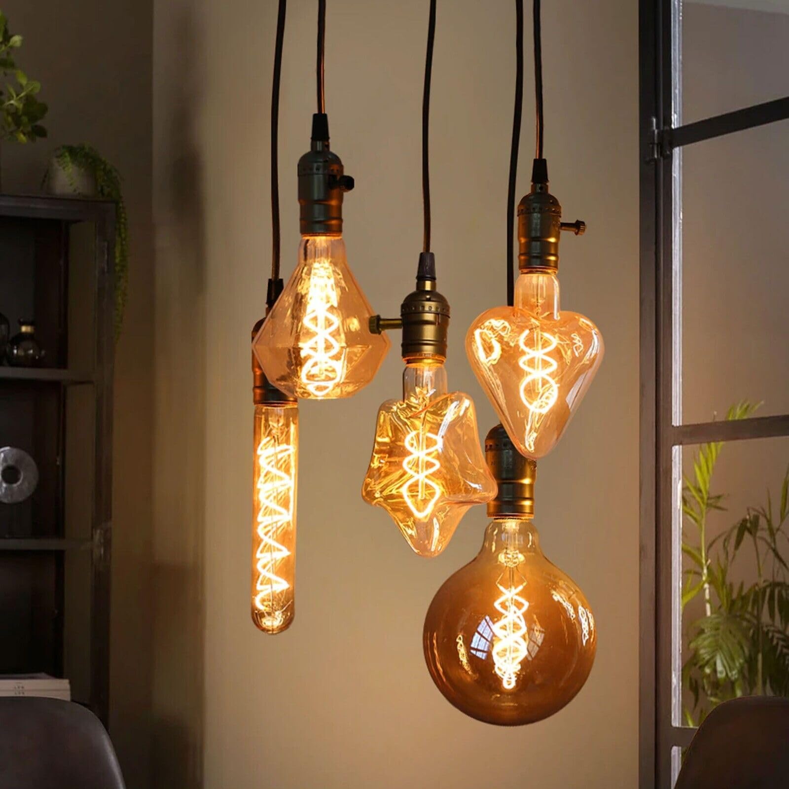 LEDSone 2 Pack of Vintage G125 4W E27 Edison LED Screw Bulb, Retro ...