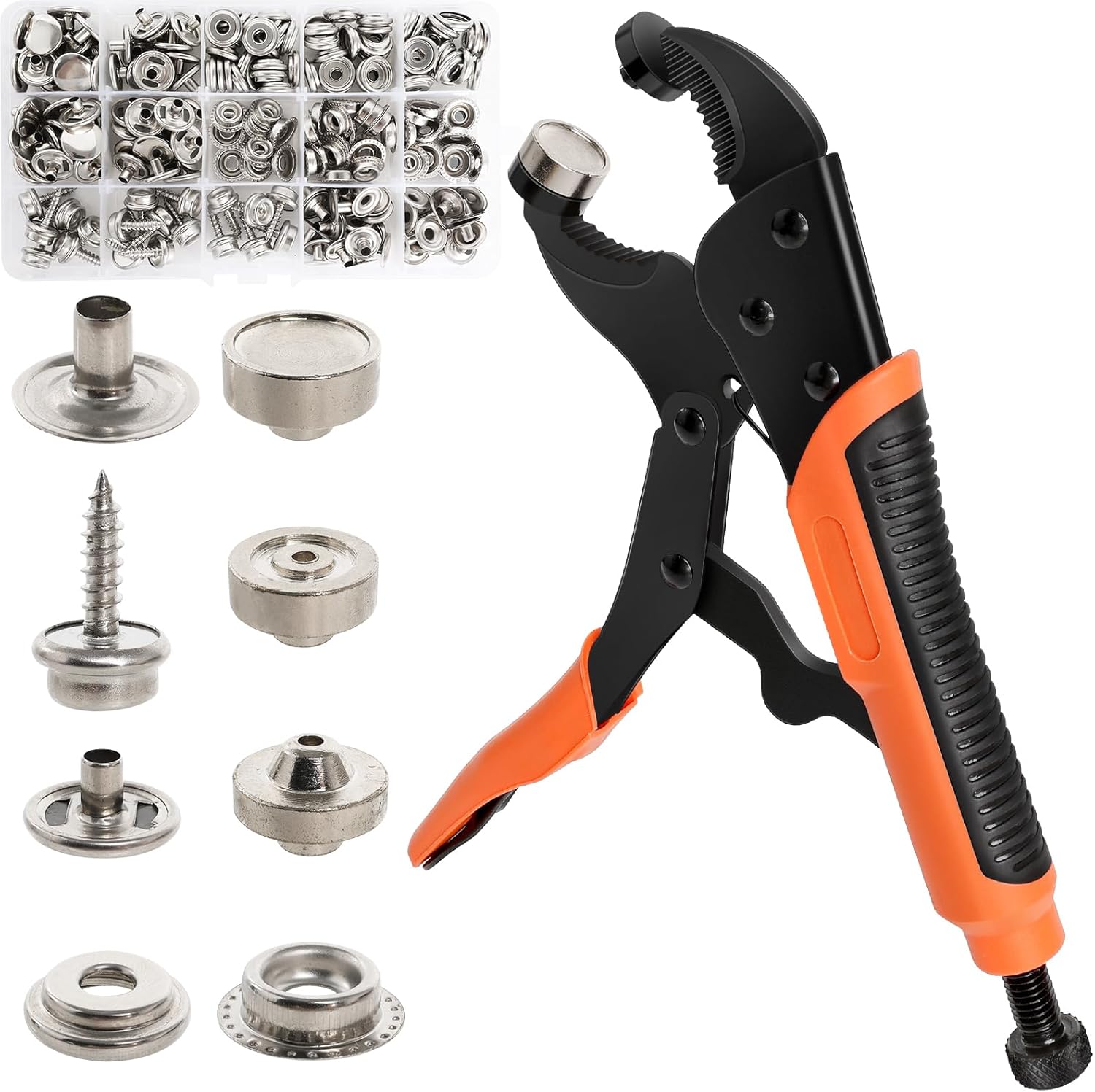 Snap Fasteners Kit, Professional Heavy Duty Snap Fastener Tool with ...