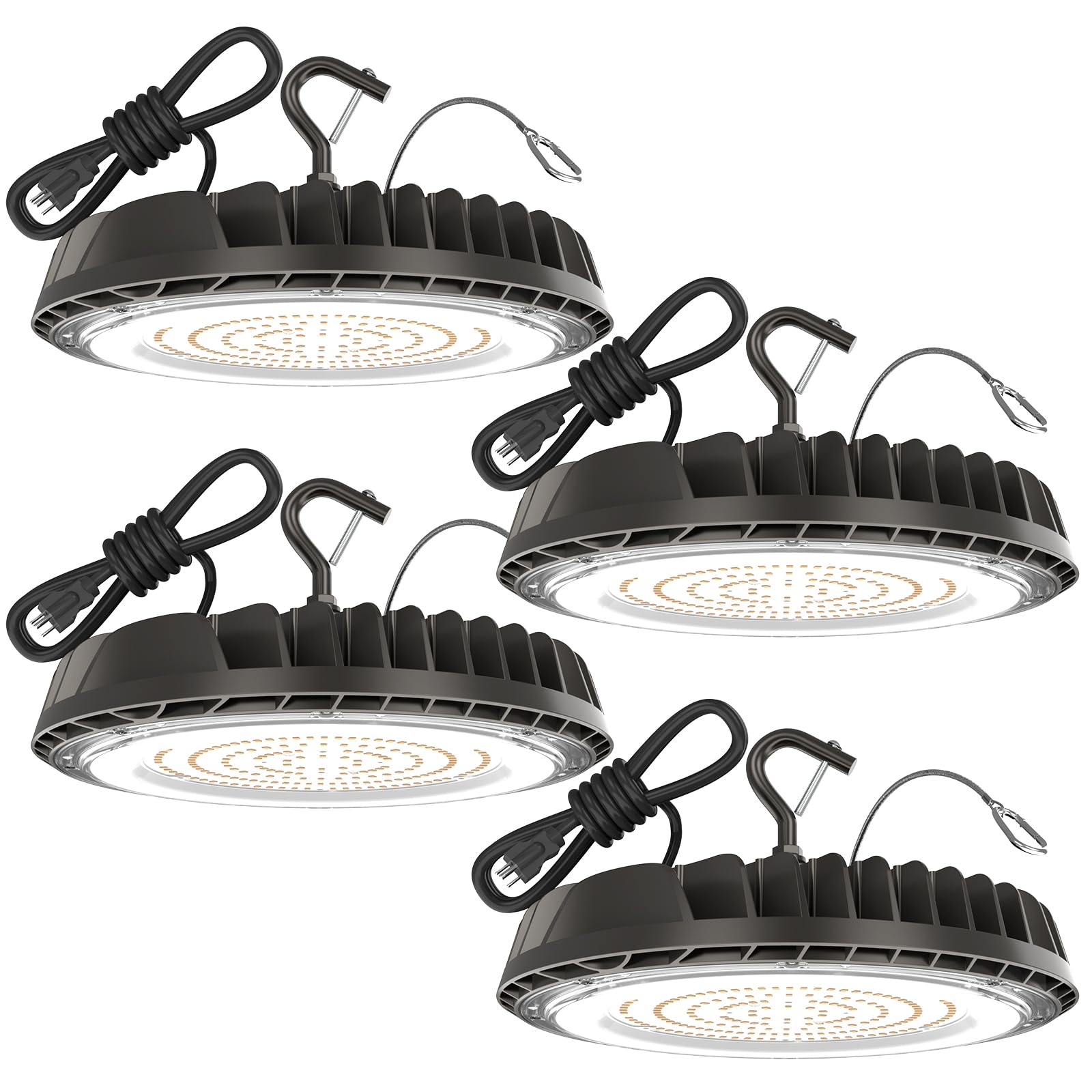 HYPERLITE LED High Bay Light 150W 4 Packs 21,000LM with US Plug UFO ...