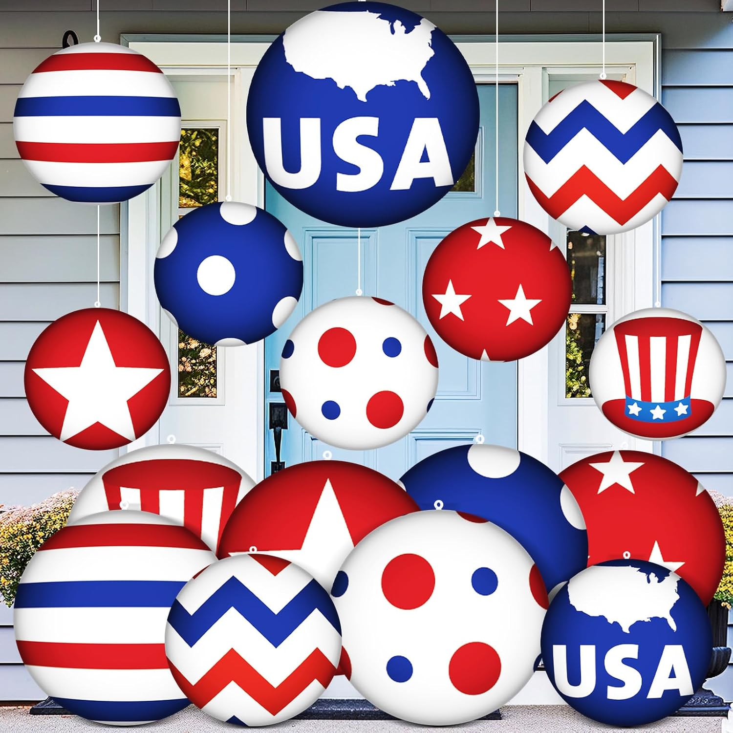 Amazon.com: Jetec 16 Pcs 4th of July Inflatable Decoration 16 Inch 24 ...