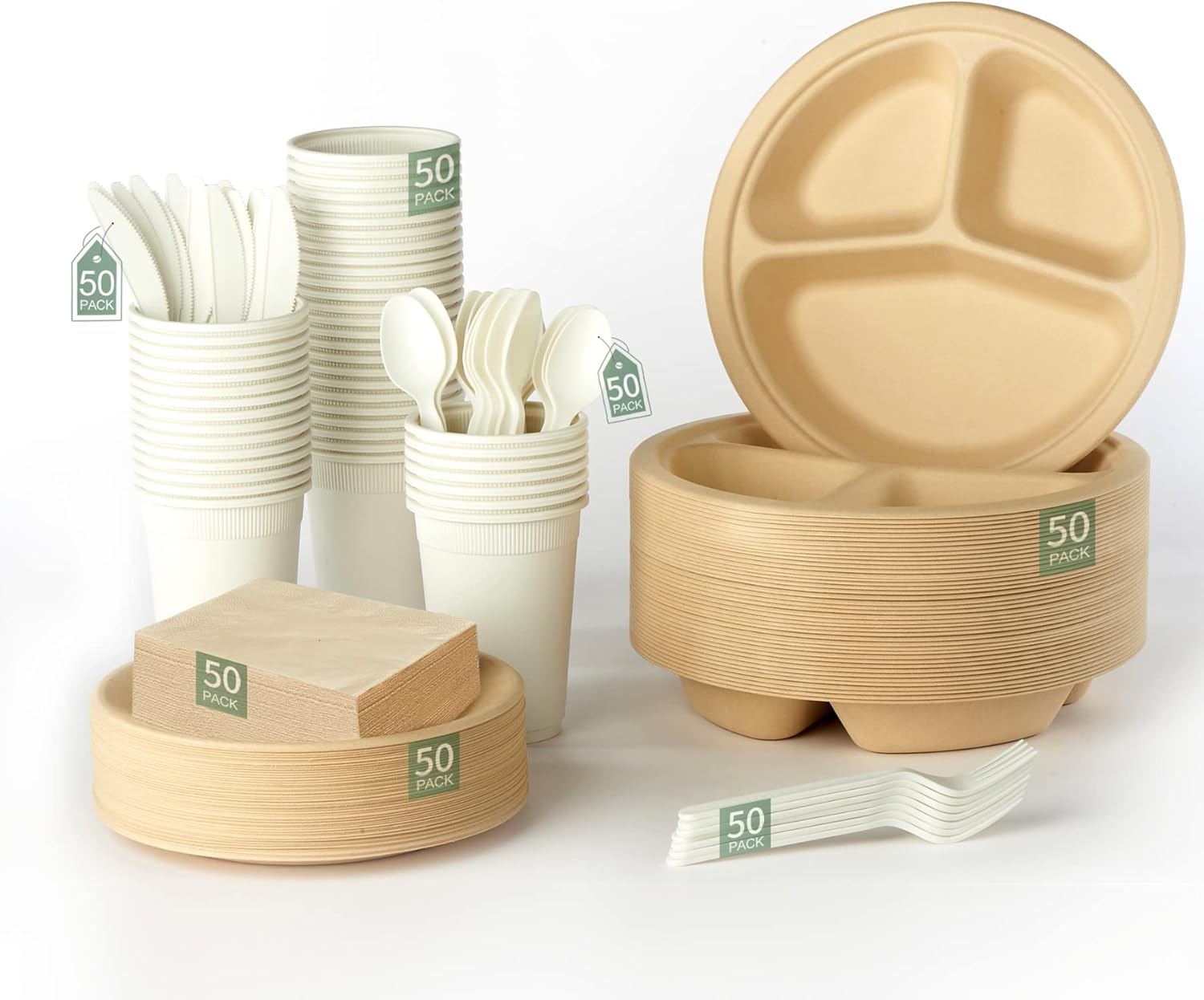 Amazon CURTA 350pcs Compostable Paper Plates Set Eco friendly amazon-curta-350pcs-compostable-paper-plates-set-eco-friendly
