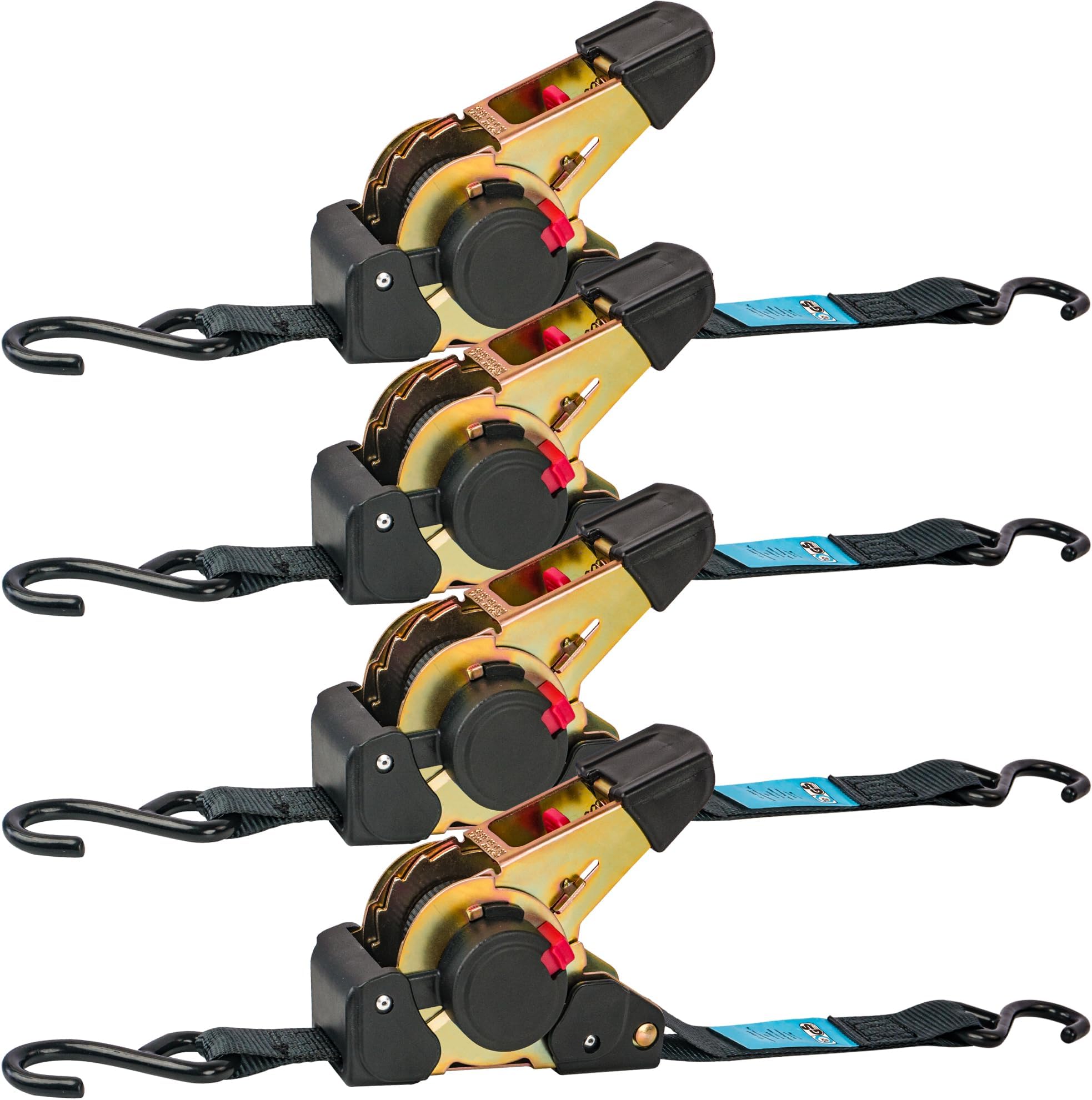 Amazon.com: Digank Retractable Ratchet Straps 4 Pack - 1" x 10' Each ...