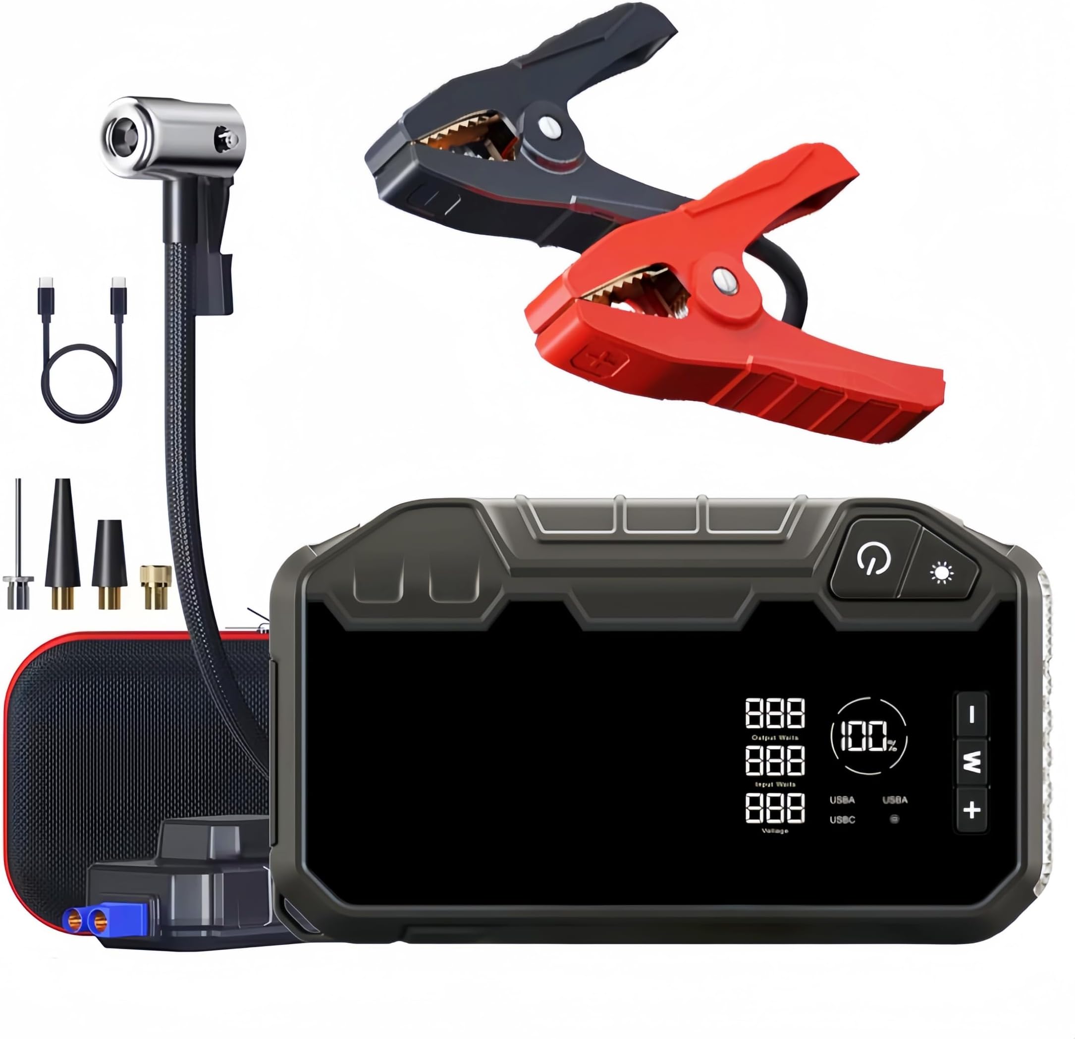 Amazon.com: 12V Jump Starter, 2400 Amp, 88.8WH Portable Power Bank for ...