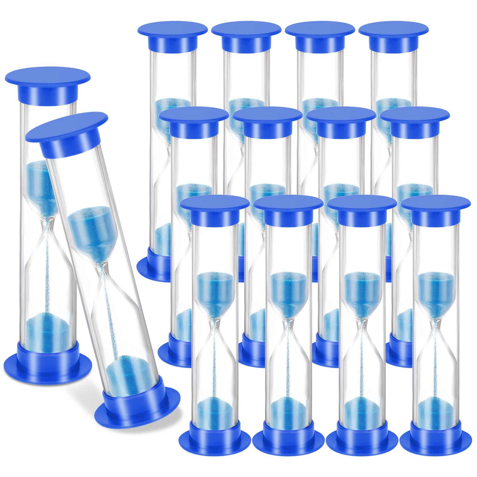 Snapklik.com : 12 Pcs 5 Minute Sand Timer Plastic Blue Mini Sand Timer ...