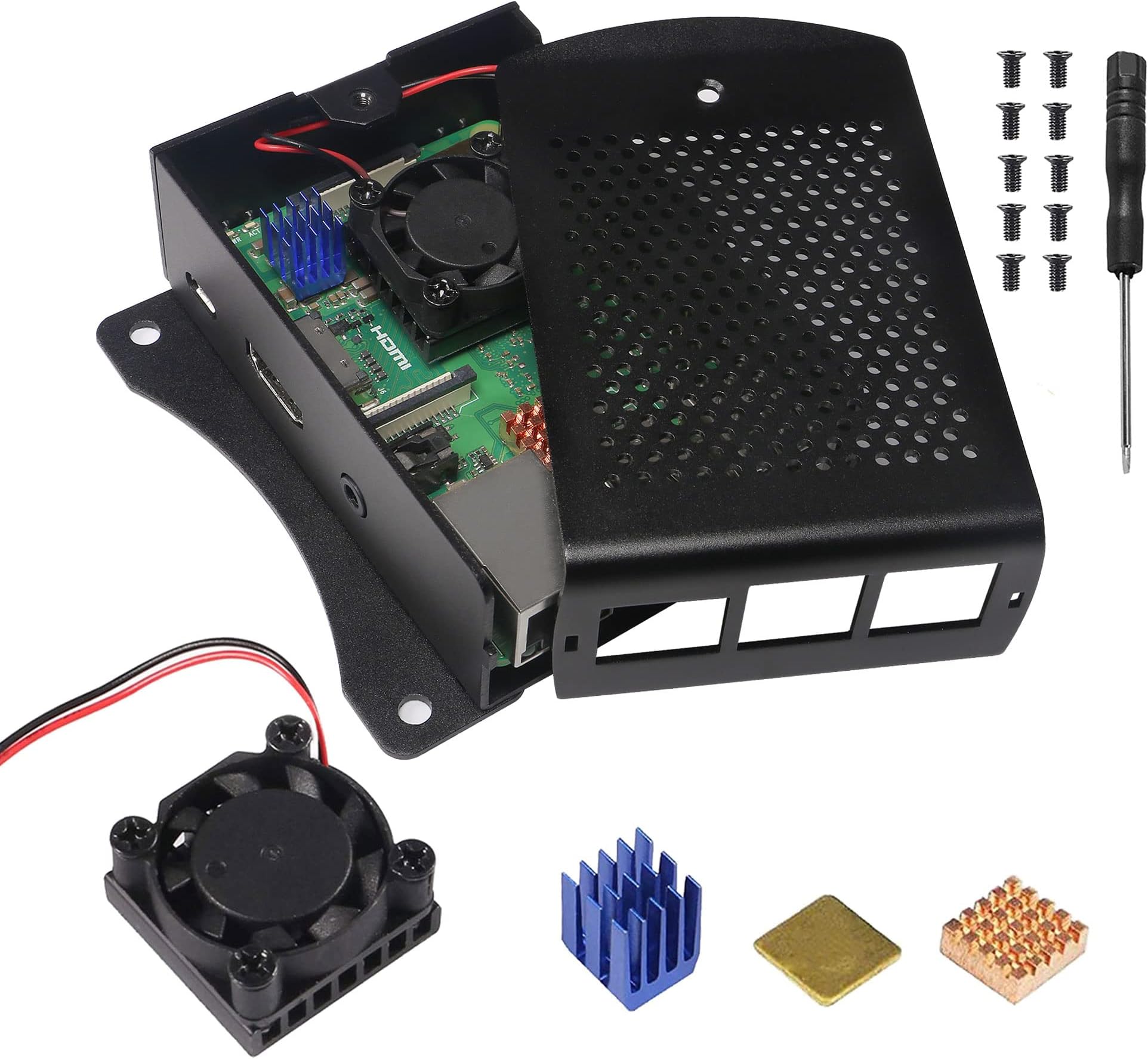 Amazon.com: Armor Case for Raspberry Pi 3B+/3B, Aluminum Alloy Metal ...