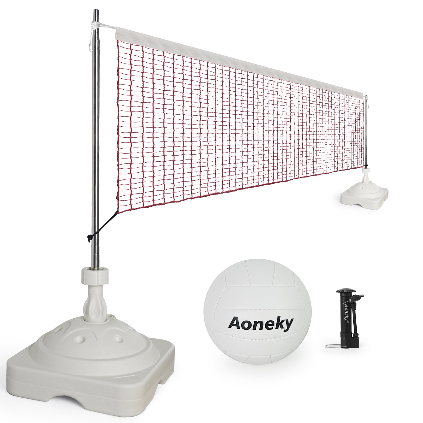 Aoneky Pool Volleyball Set - Pool Volley Game Set with 25ft Net, 36in ...