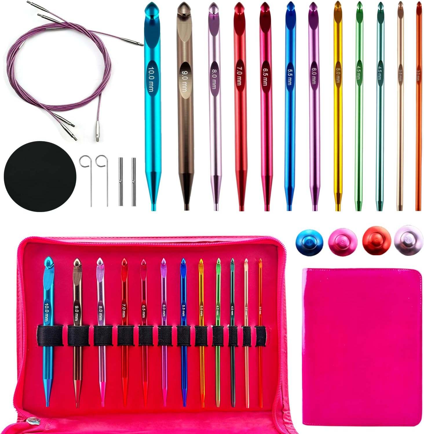 Amazon.com: Love2Crochet Interchangeable Crochet Hook Set, USK 10.5/6 ...