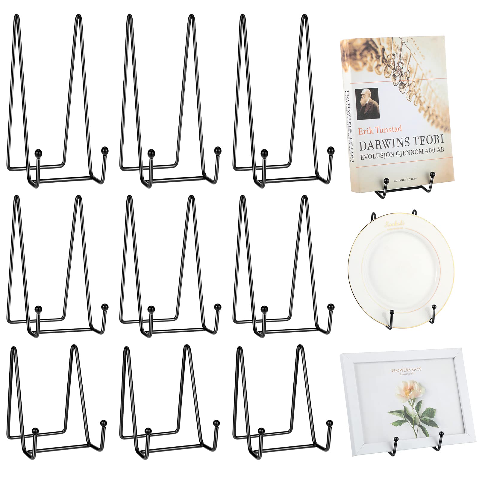 Amazon.com: 12 Pcs Book Stands for Display Picture Frame Stands Metal ...