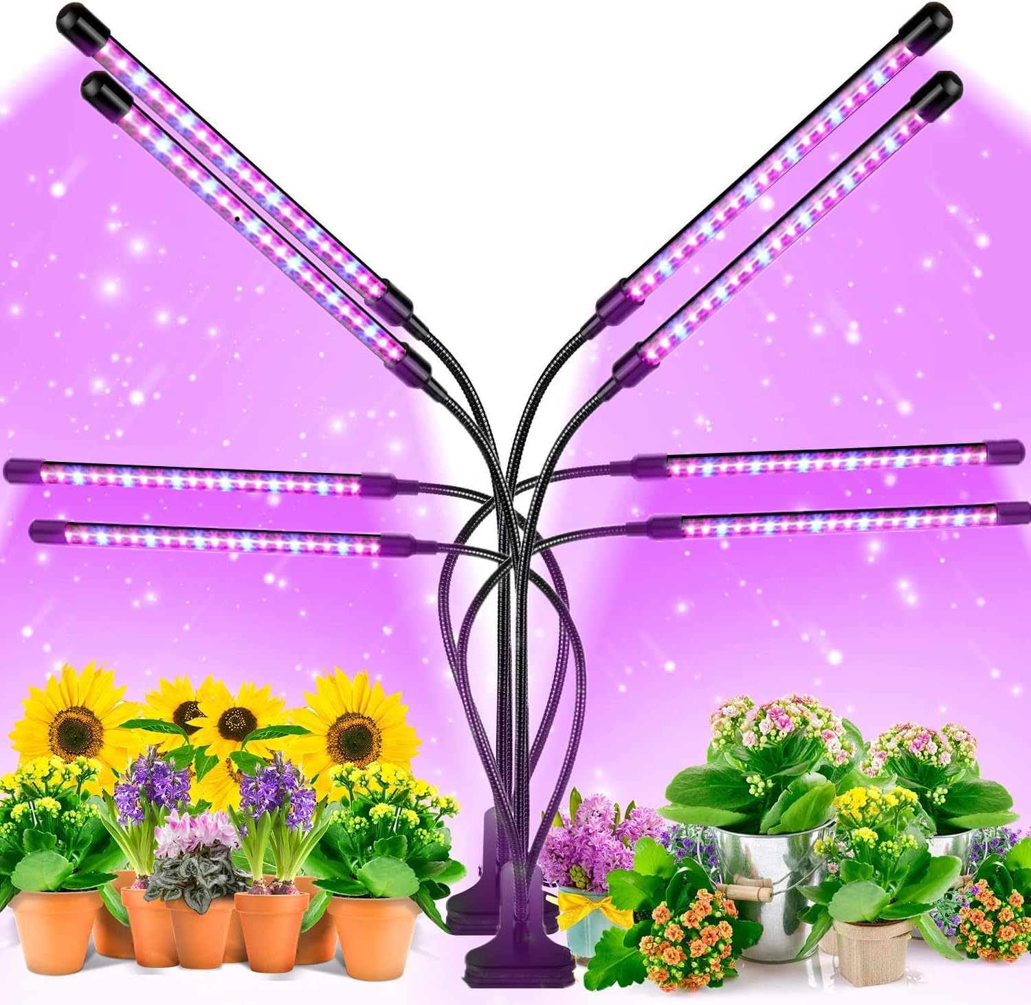 Amazon.com: Aprjv Grow Light for Indoor Plants 2PCS 80 LED Plant Grow ...