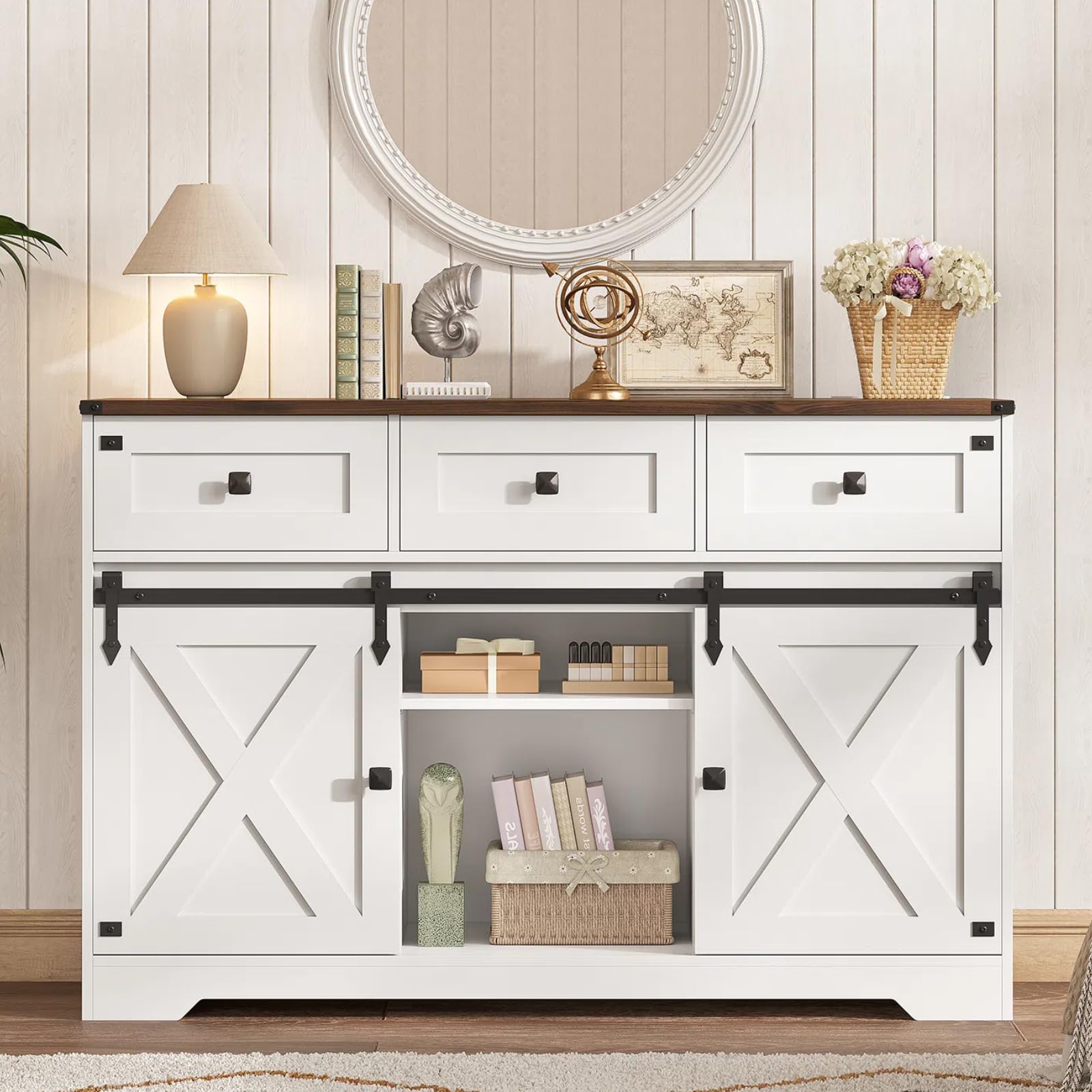 Snapklik.com : DICTAC White Buffet Cabinet