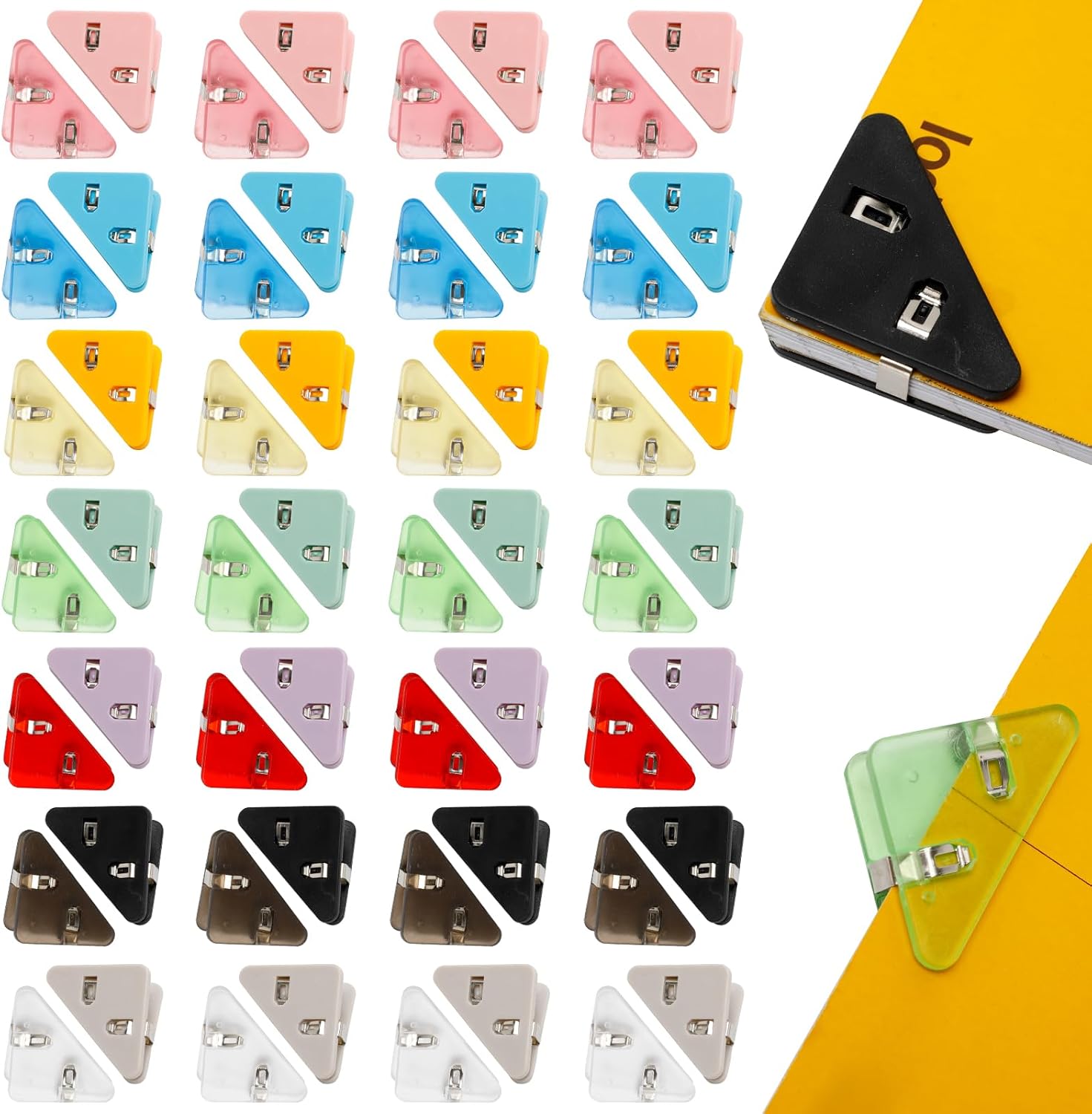Amazon.com : 56Pcs Corner Bookmark Triangle File Corner Clip Reading ...