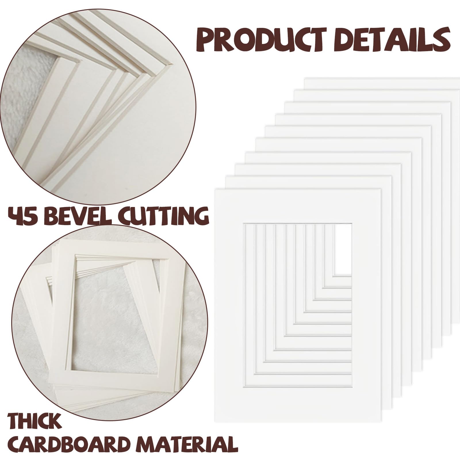 10Pcs Picture White Mounts for Frames, Mounting Board, 7×5 Inch Picture ...