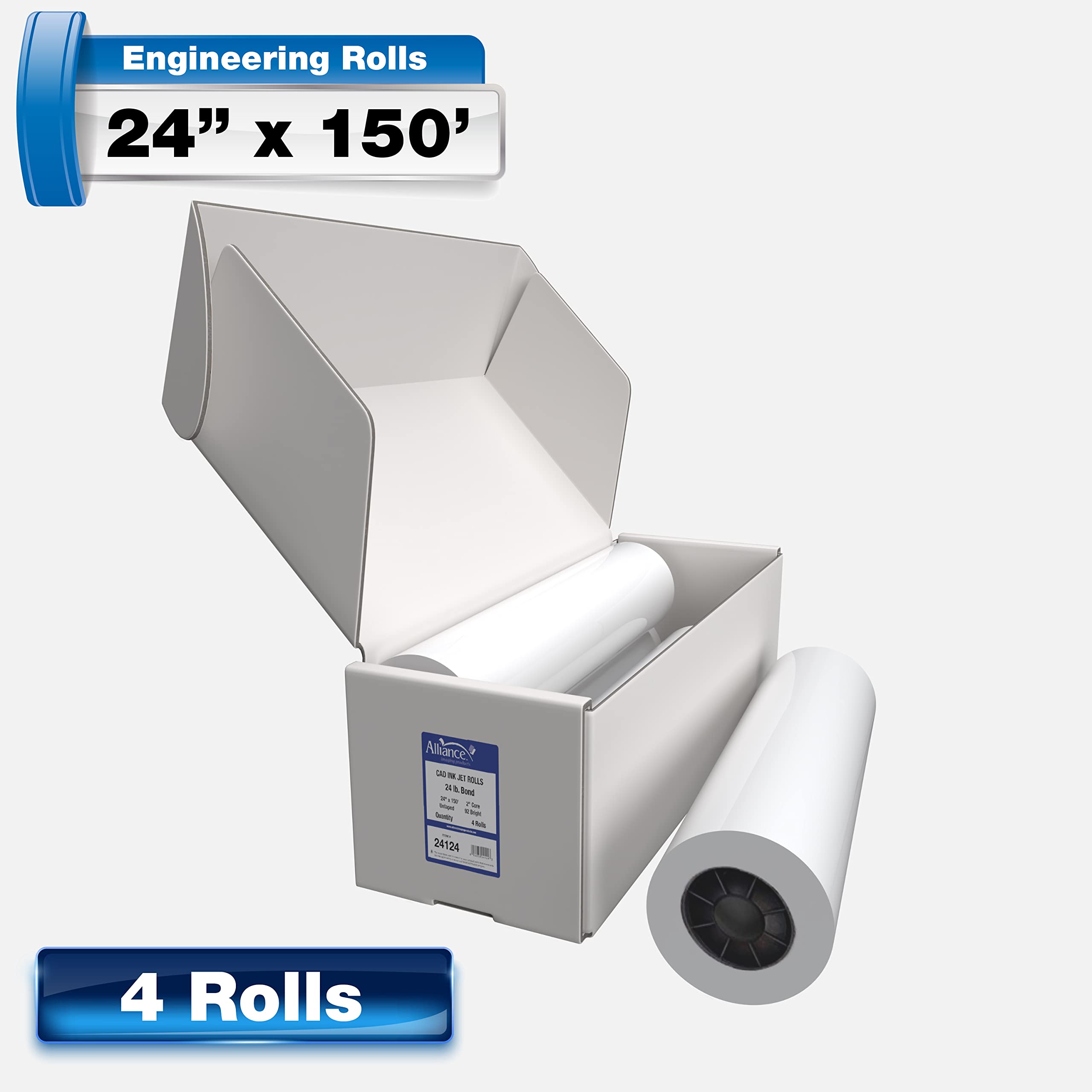 Snapklik.com : Alliance Wide Format Paper 24" X 150 CAD Bond Rolls