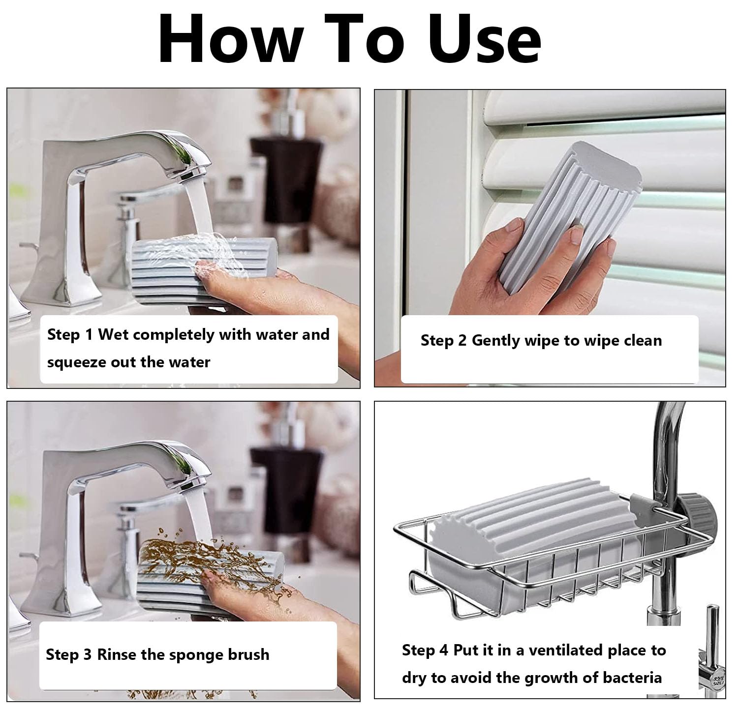 Snapklik.com : 4PACK Damp Clean Duster Sponge, Sponge Cleaning Brush ...