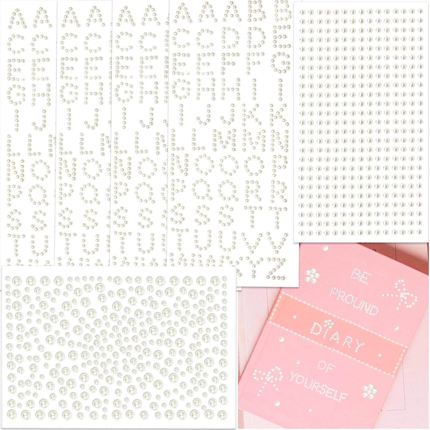 Amazon.com: 570 Pcs Pearl Stickers Craft Pearls, Self Adhesive Small ...