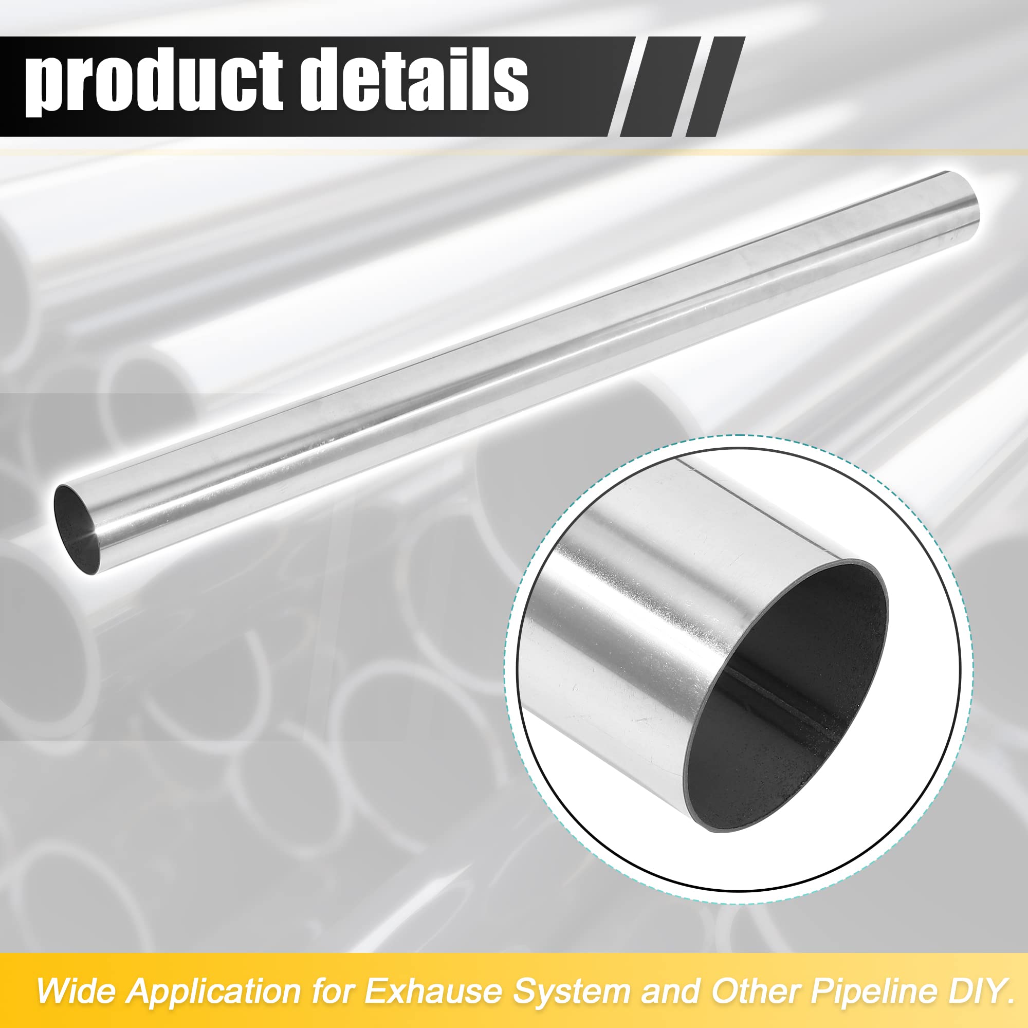 X AUTOHAUX Straight 2.25" OD 30" Length DIY Custom Mandrel Exhaust Pipe ...