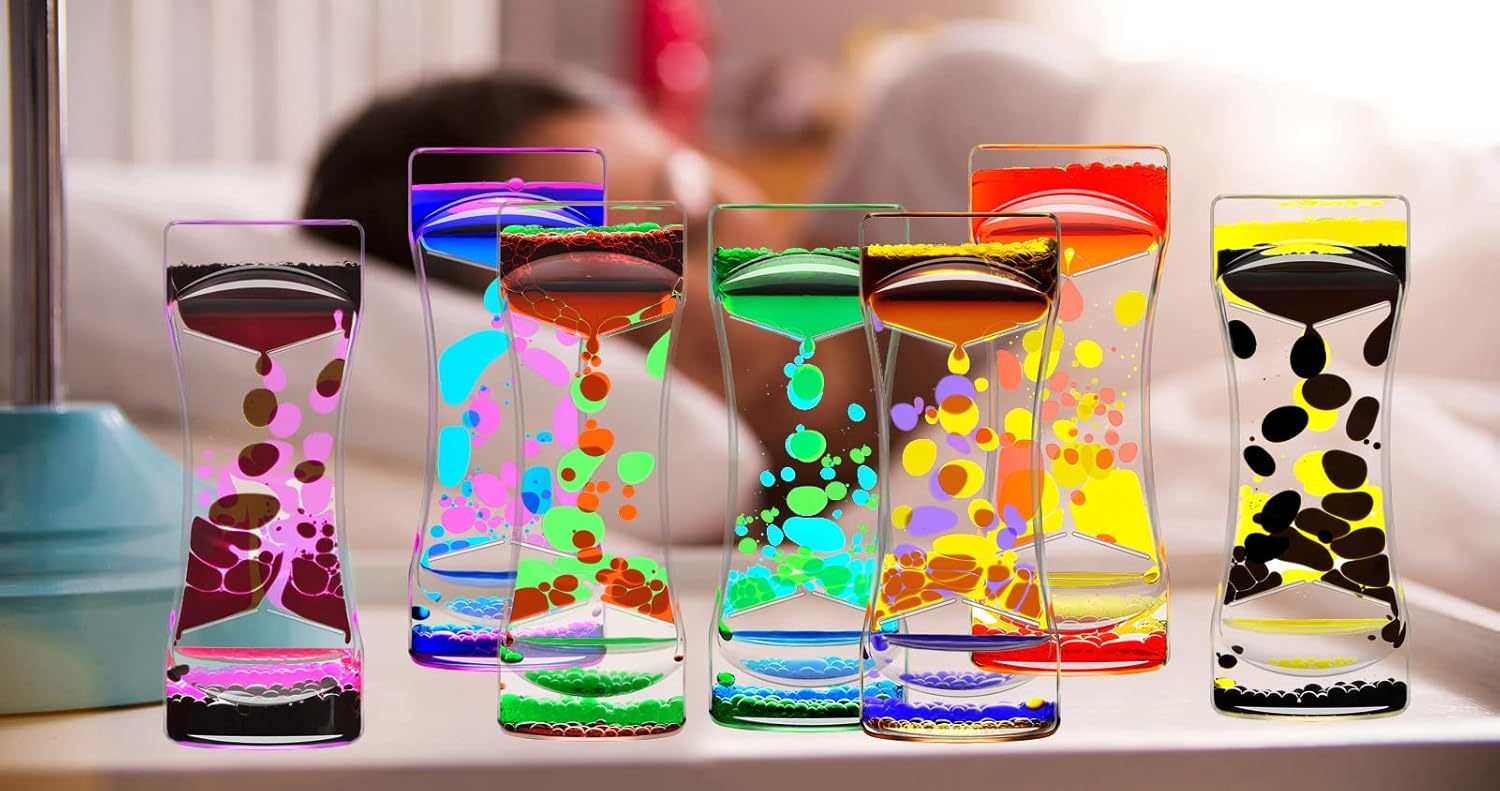 Purple Yellow Liquid Motion Bubbler Timer Set of 1 for Sensory Toys ...