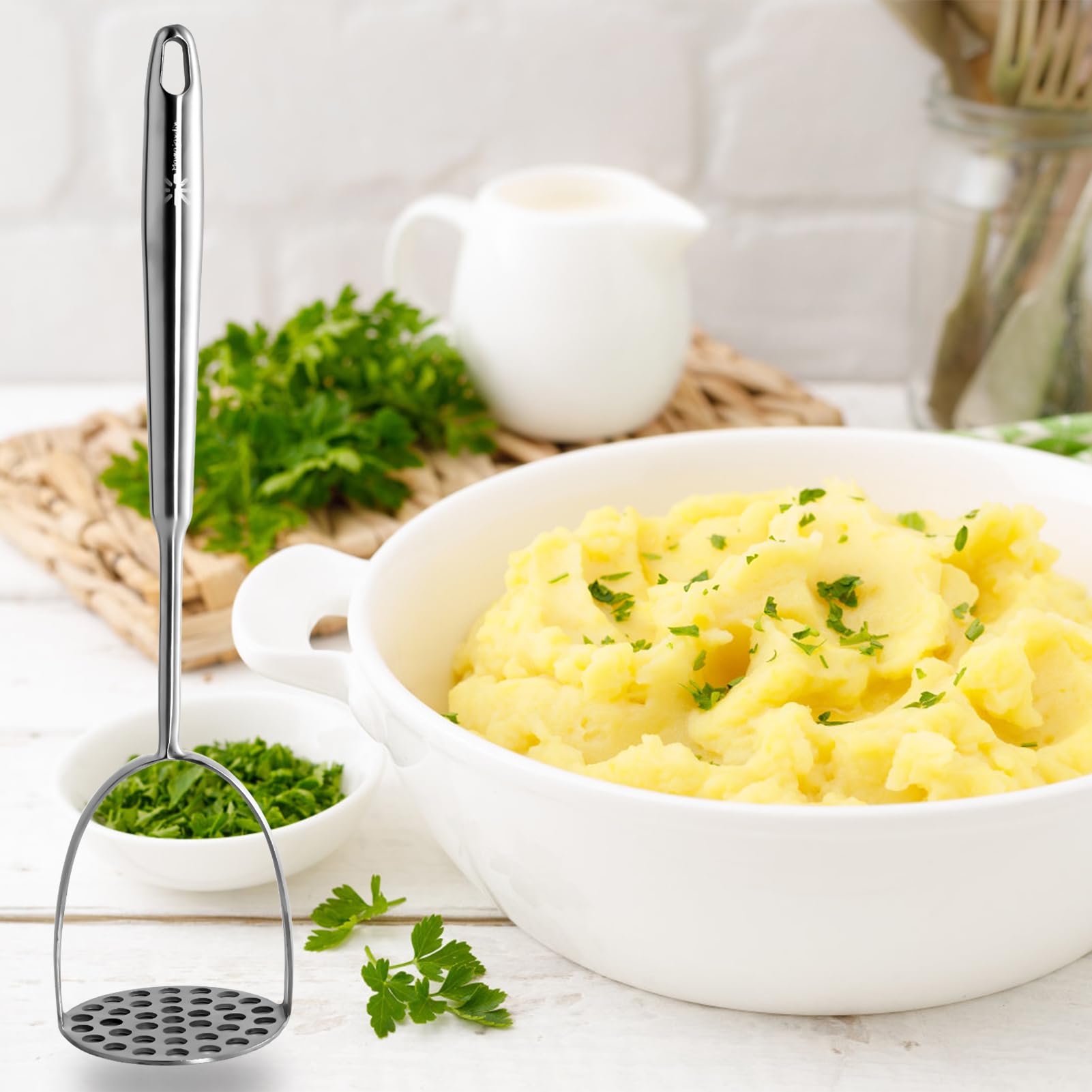 Kitchen Utensil Heavy Duty Stainless Steel Potato Masher - 10 Inch ...