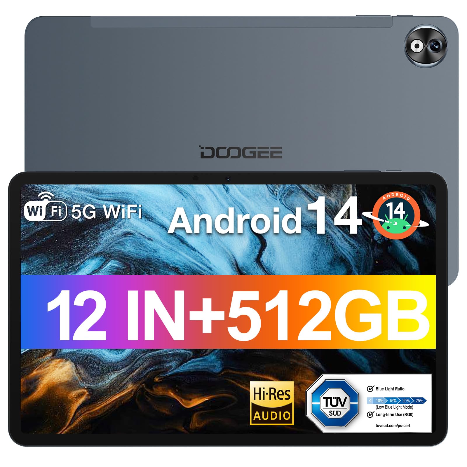 Amazon.com : DOOGEE T40PRO Tablet 12 inch,Android 14 Tablets, 512GB ...