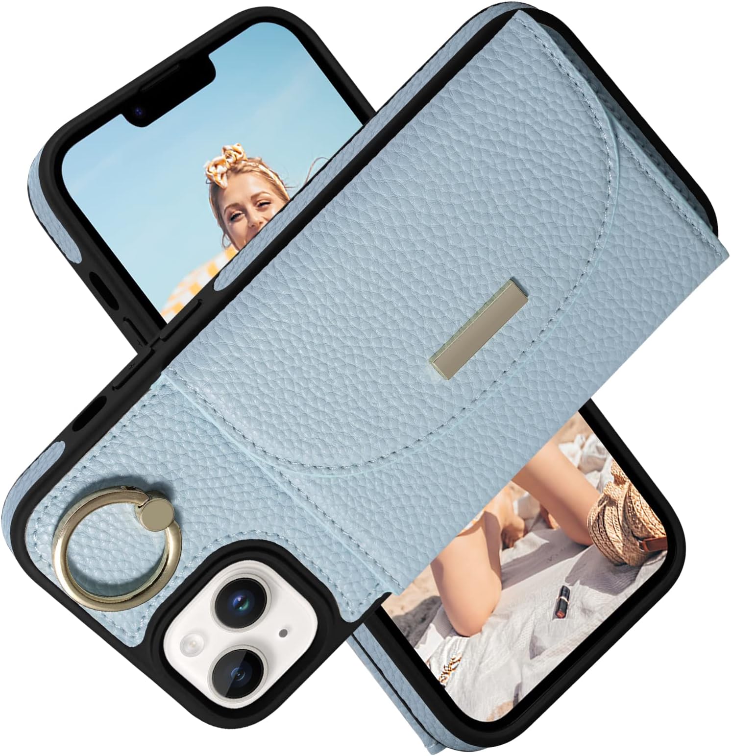 Amazon.com: Lipvina for iPhone 15 Plus Case with Card Holder,Credit ...