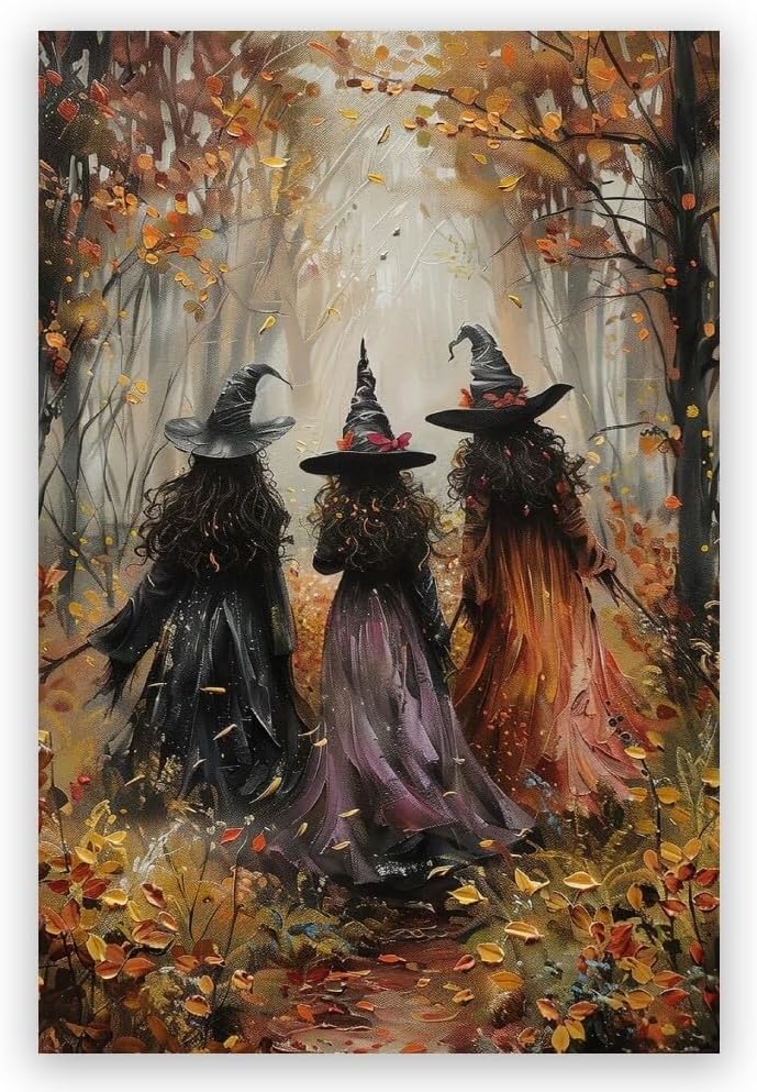 Amazon.com: Generic Horror Halloween Decor Wall Art Print Three Witches ...