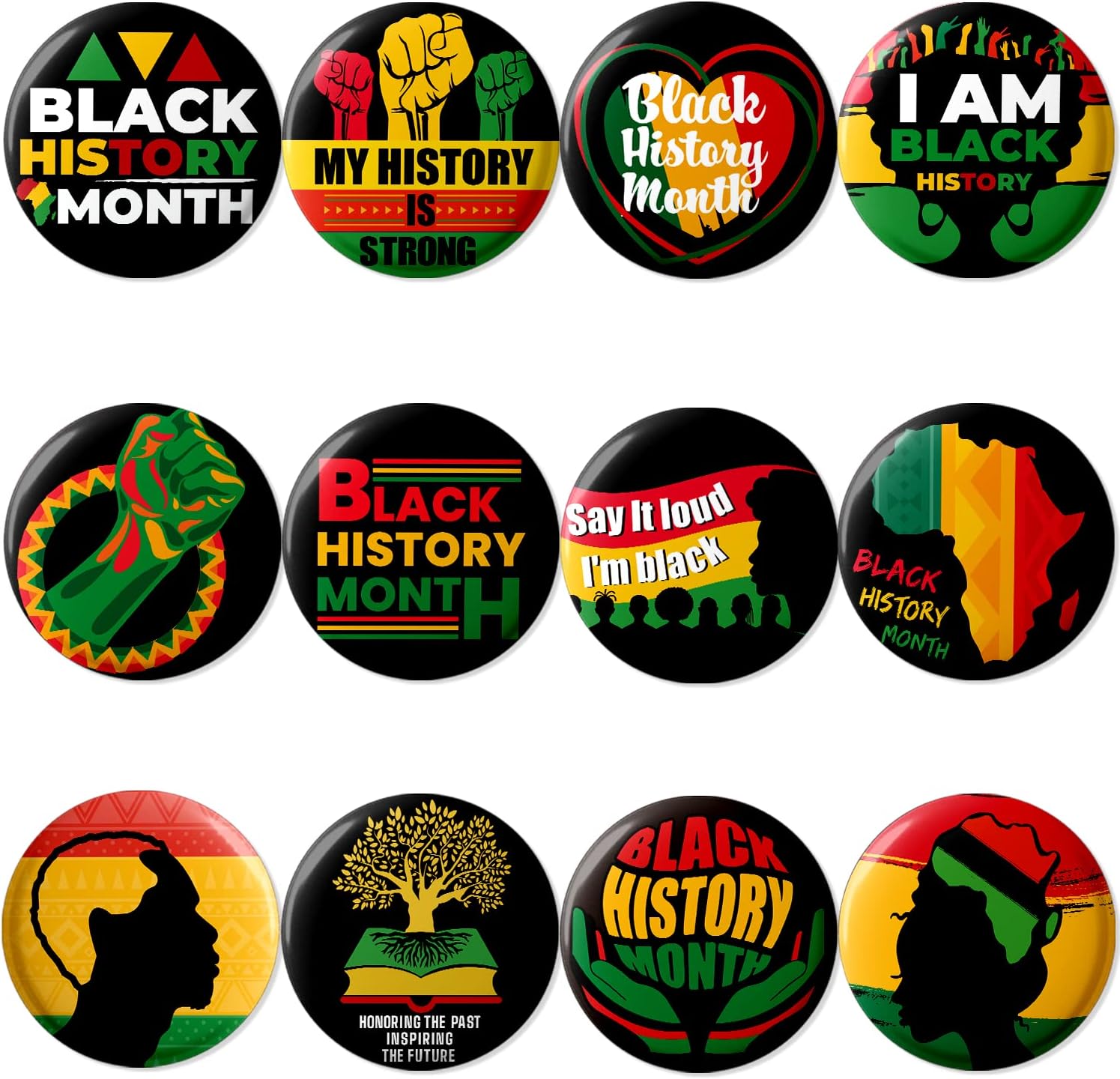 Amazon.com: Black History Month Pins, 24 Pcs Black History Month ...
