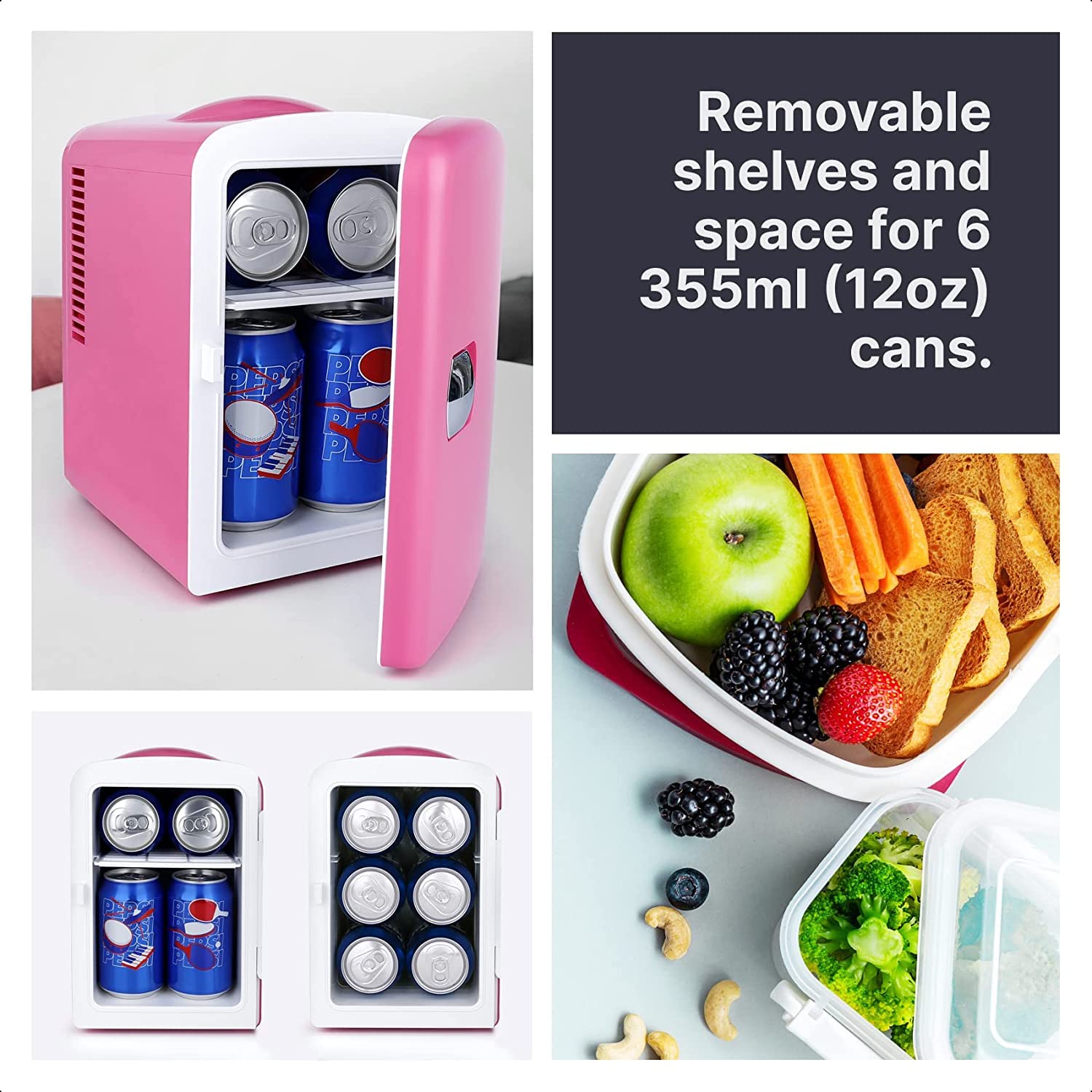 Snapklik.com : Mini Fridge Chilling And Warming, AC/DC Power Portable ...