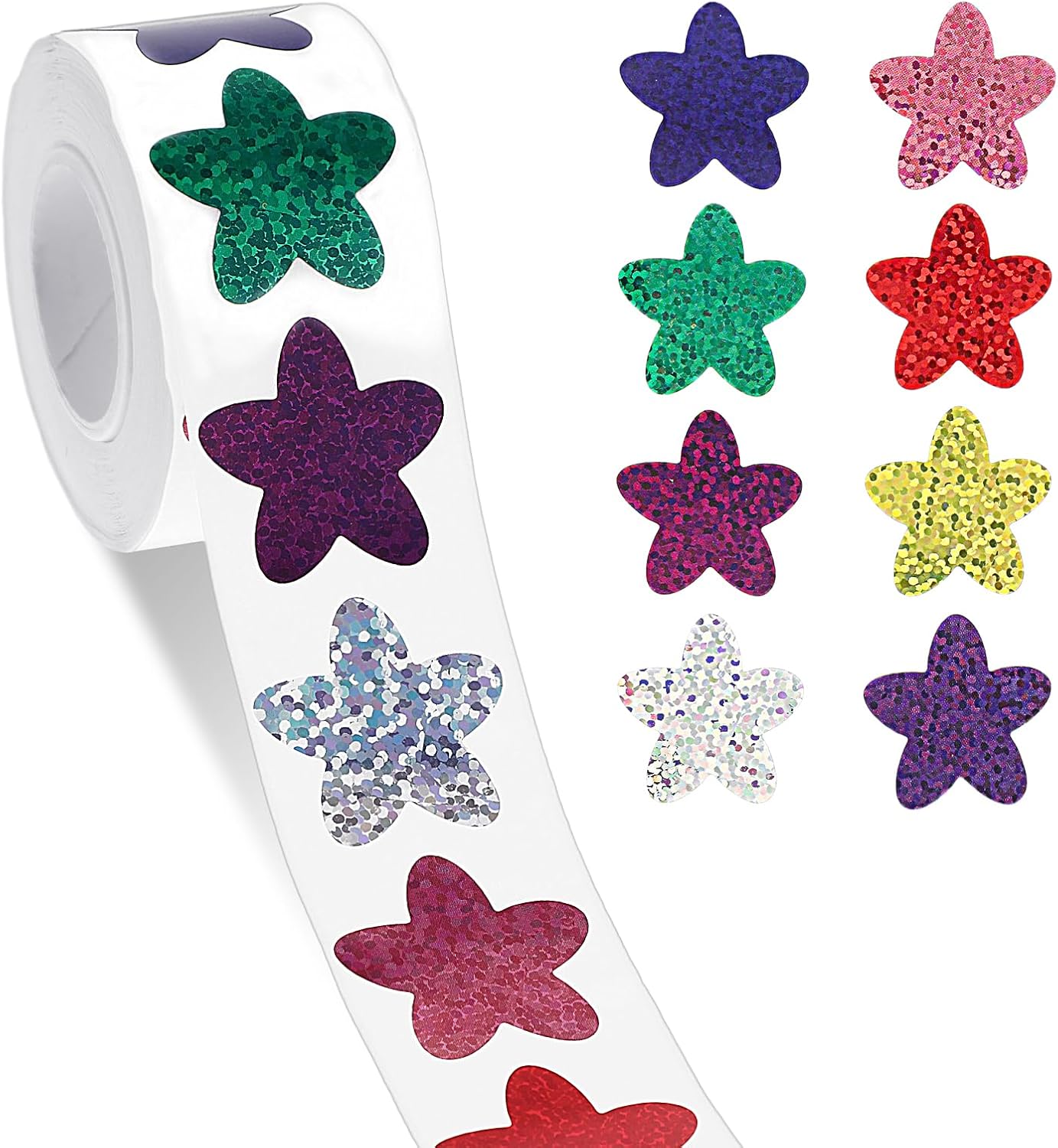 Amazon.com: 500 PCS Small Star Stickers for Kids Reward, Holographic ...