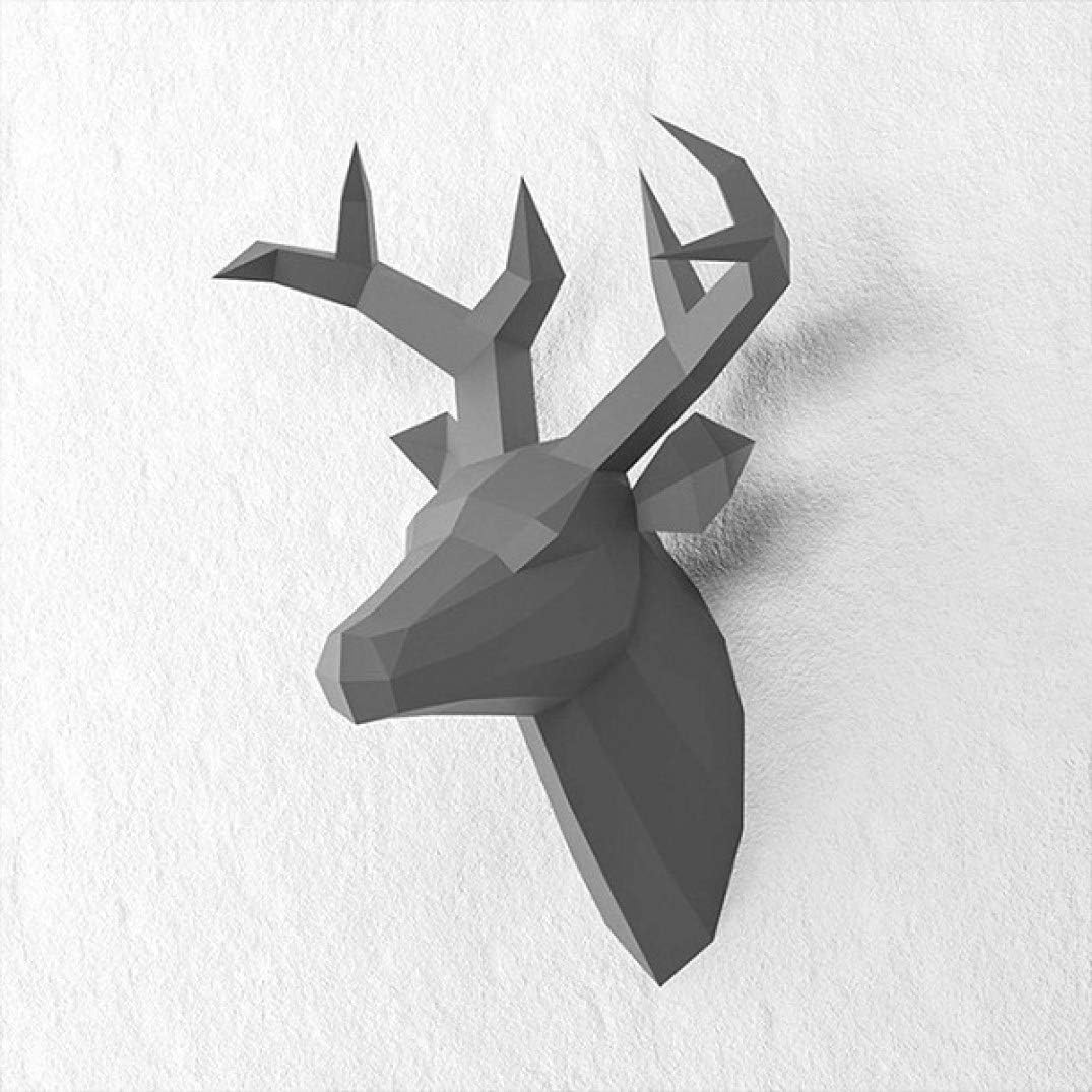 Amazon.com: UKURO DIY Deer Head Statue Wall Art Decor Paper Board ...