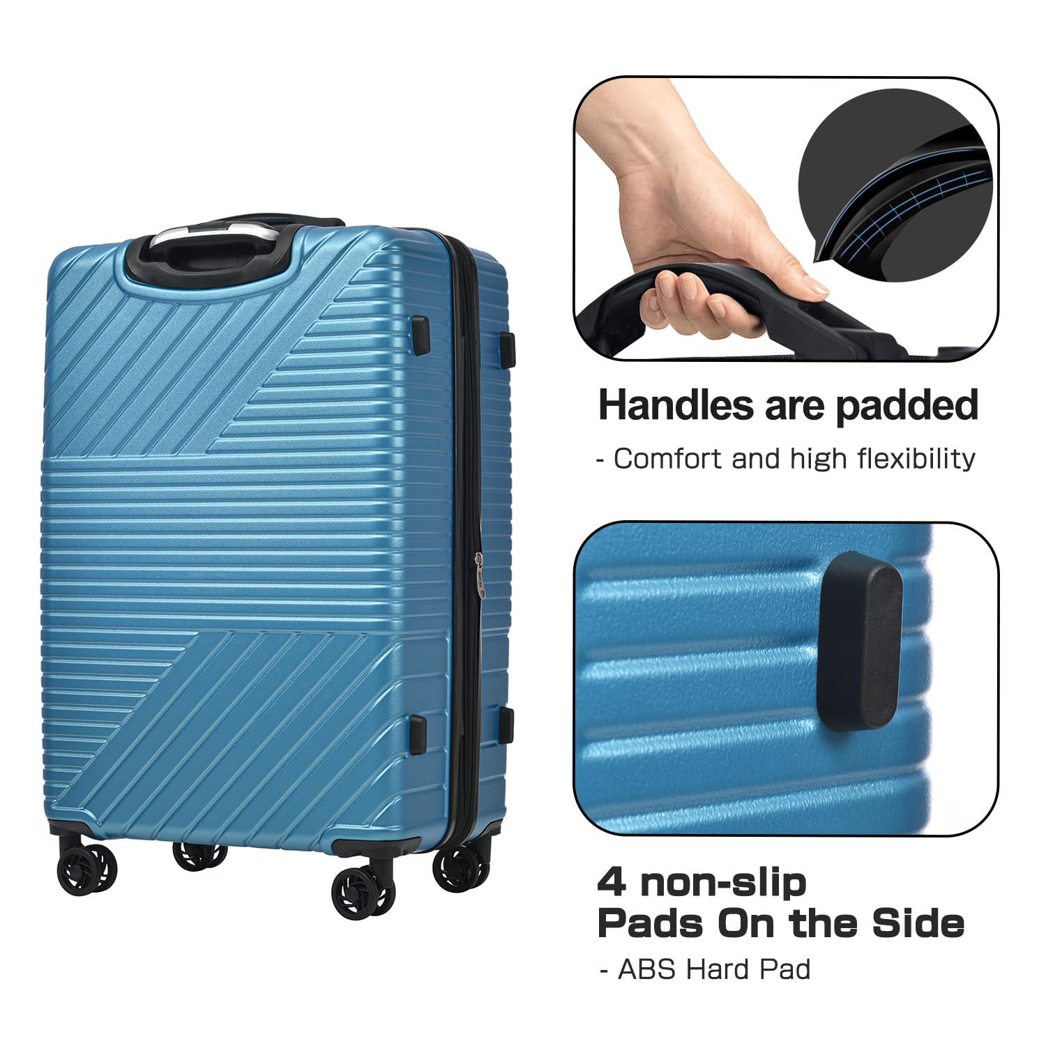 Snapklik.com : Merax Luggage Set 3 Piece, Hardshell ABS Suitcases